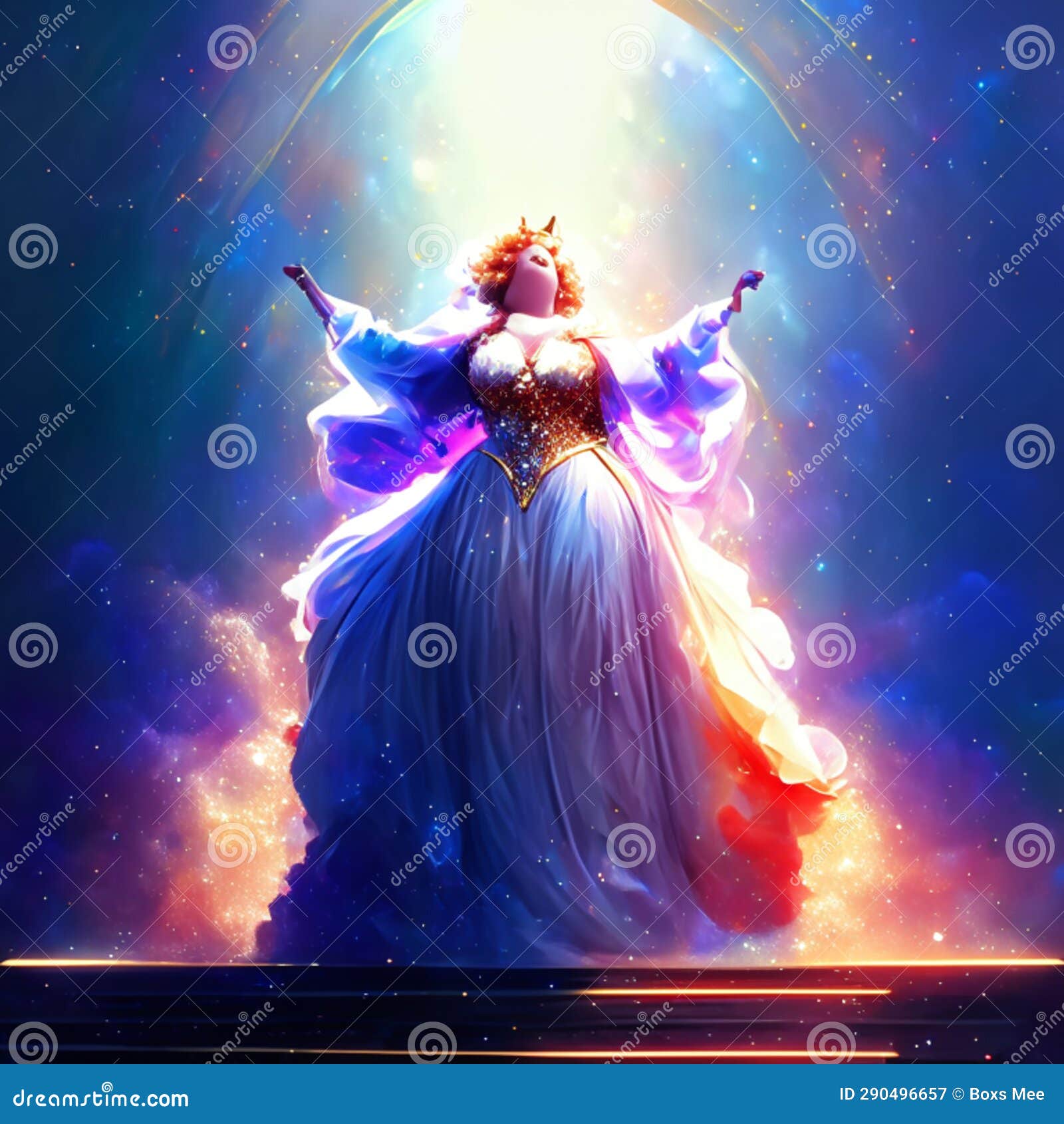 3d Rendering of an Angel in a Fantasy World with Light Rays Generative ...