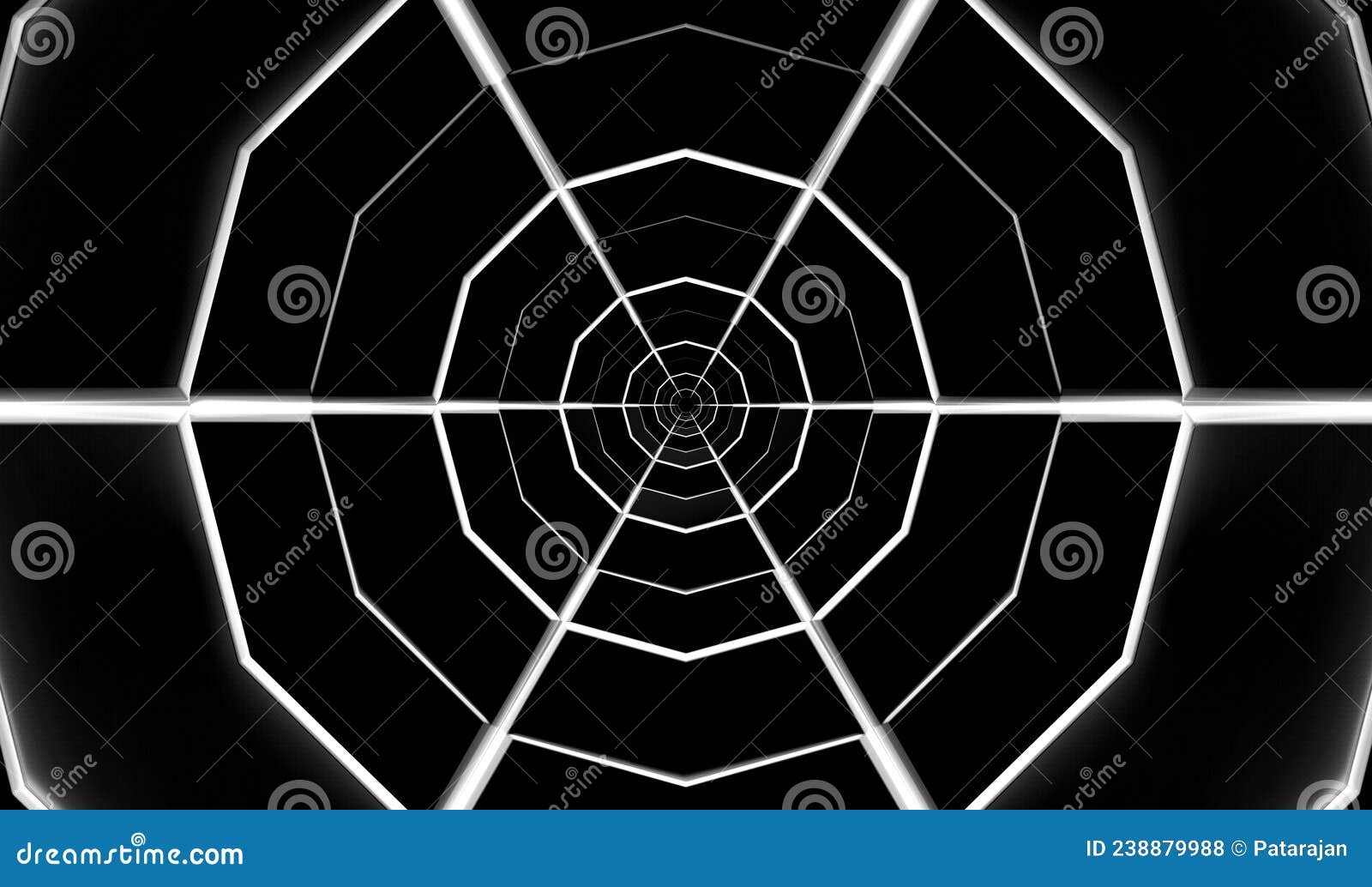 3d Rendering. Dark Spider Web Structure Hexagon Wall Background. Stock ...