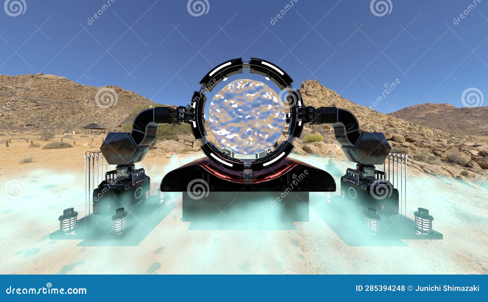 3D Rendering of the Giant Lens Device Stock Illustration - Illustration ...