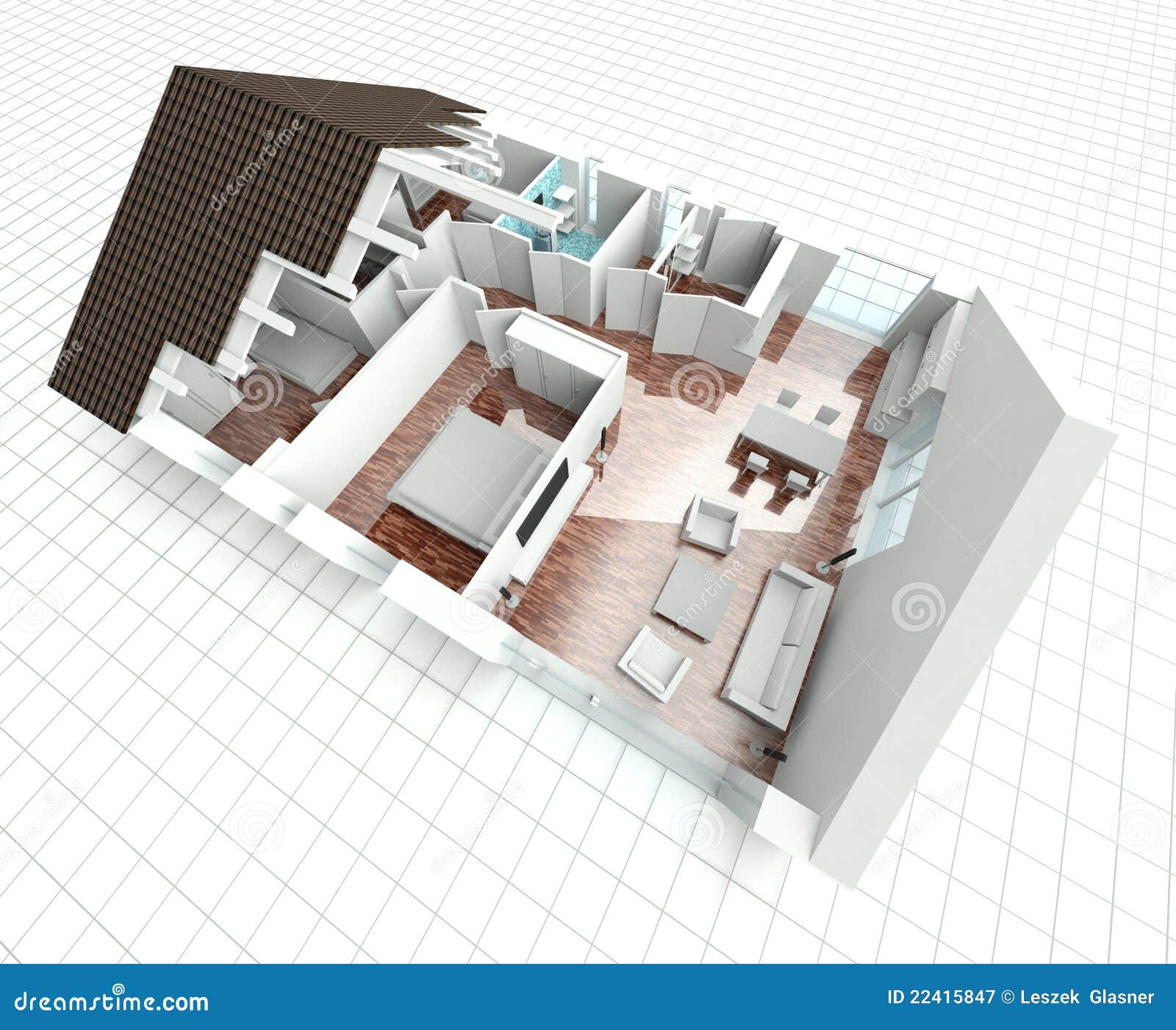 3D rendering house plan stock illustration. Illustration of engineering ...