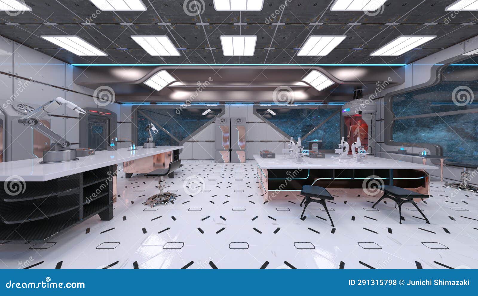 3D Rendering of the Inspection Room in the Spacecraft Stock ...