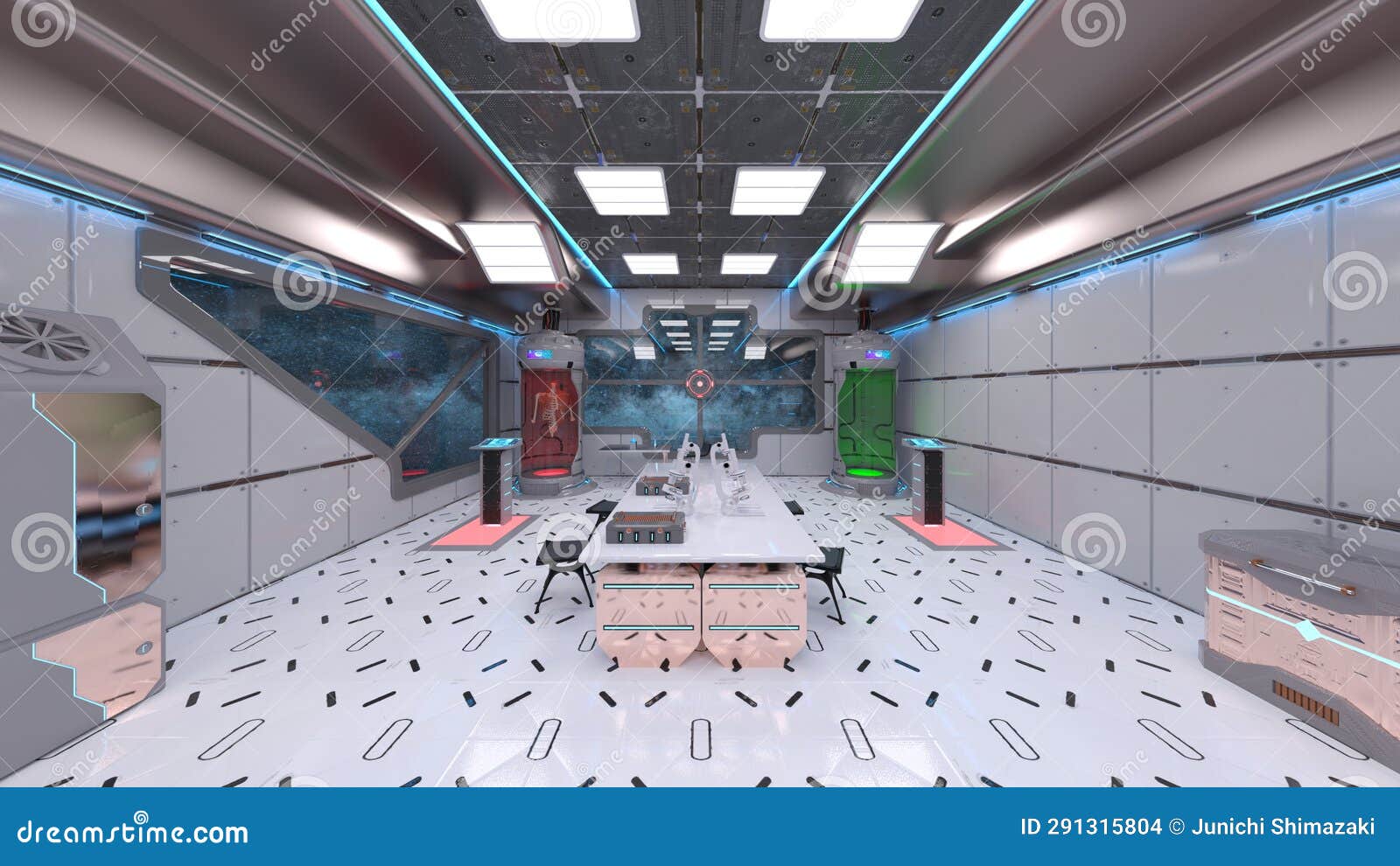 3D Rendering of the Inspection Room in the Spacecraft Stock ...
