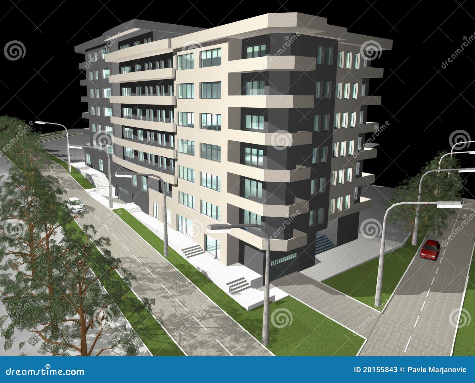 3D Rendering of Modern Building Stock Illustration - Illustration of ...