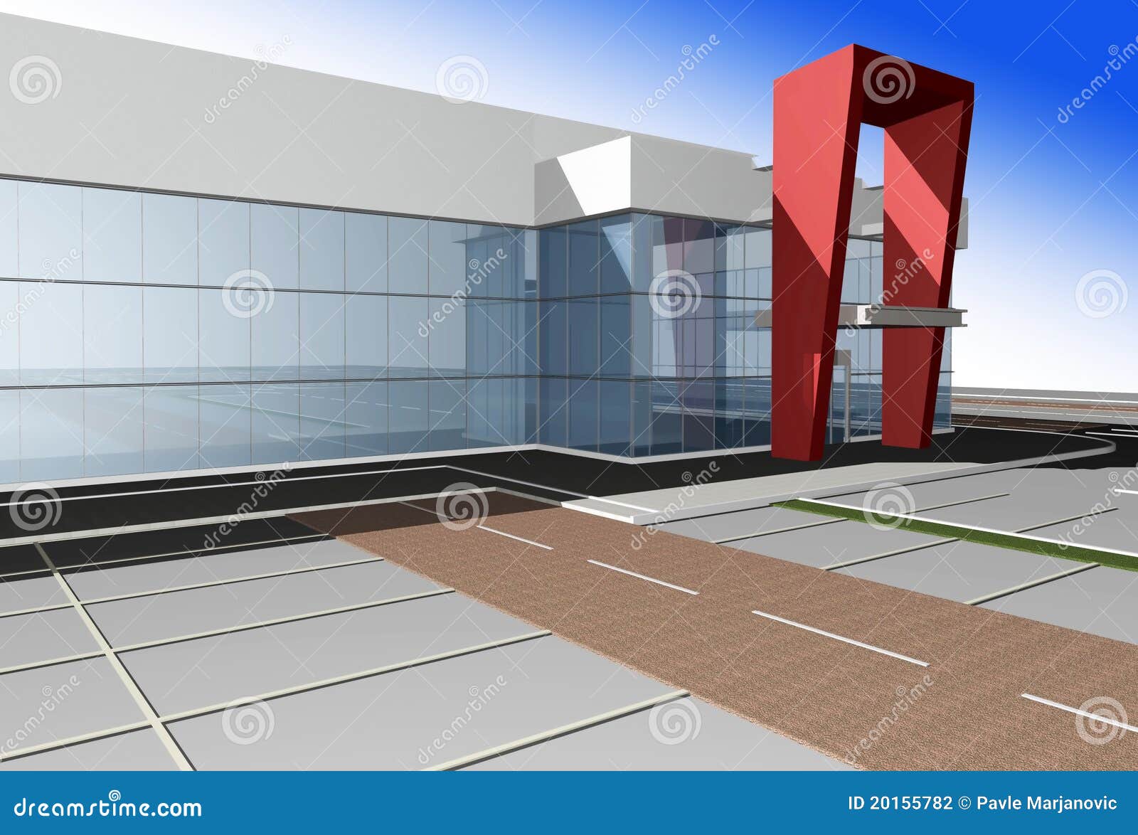 3D Rendering of Modern Shopping Mall Stock Illustration - Illustration ...