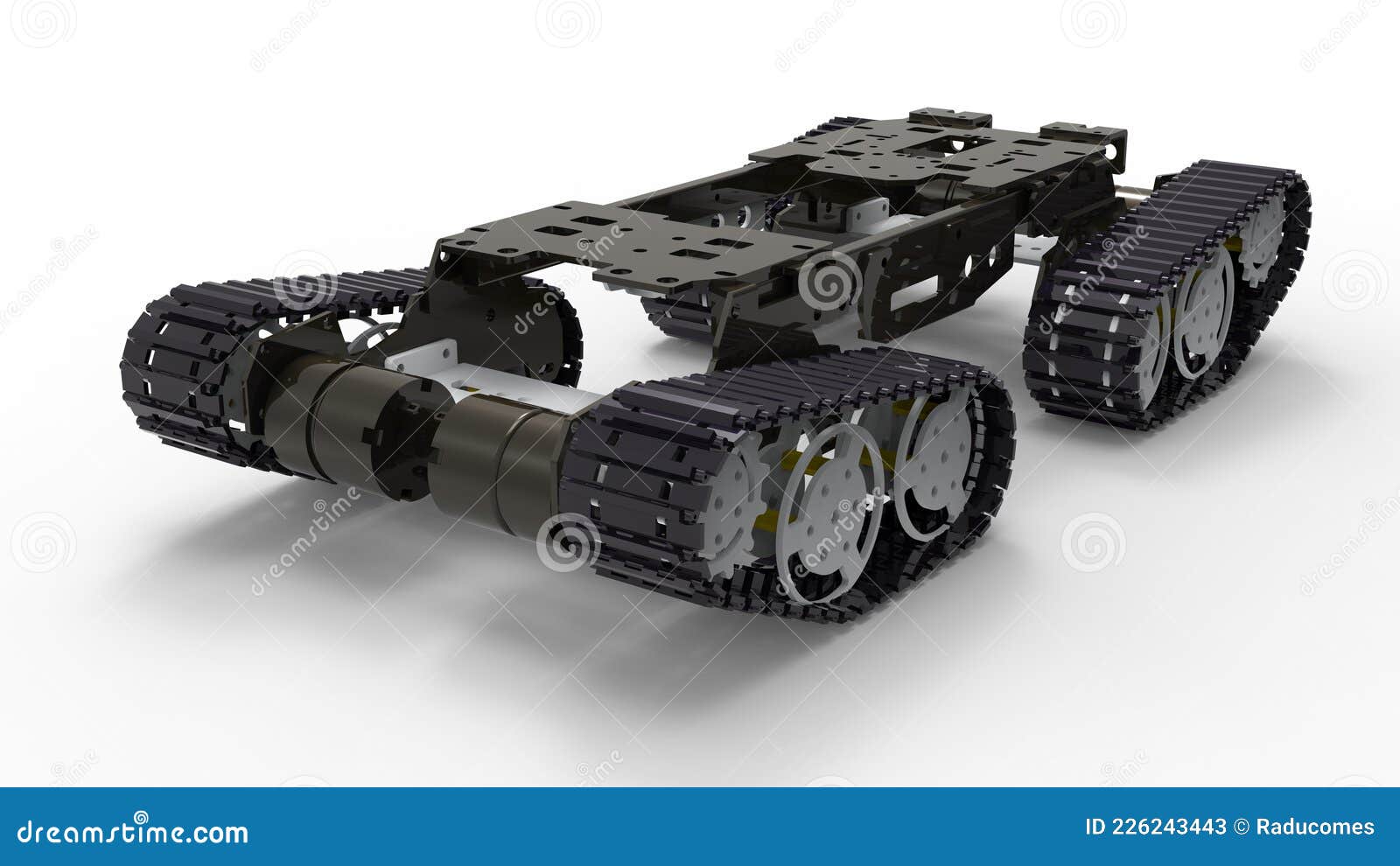3D Rendering - Platform on Tracked Wheels Stock Illustration ...