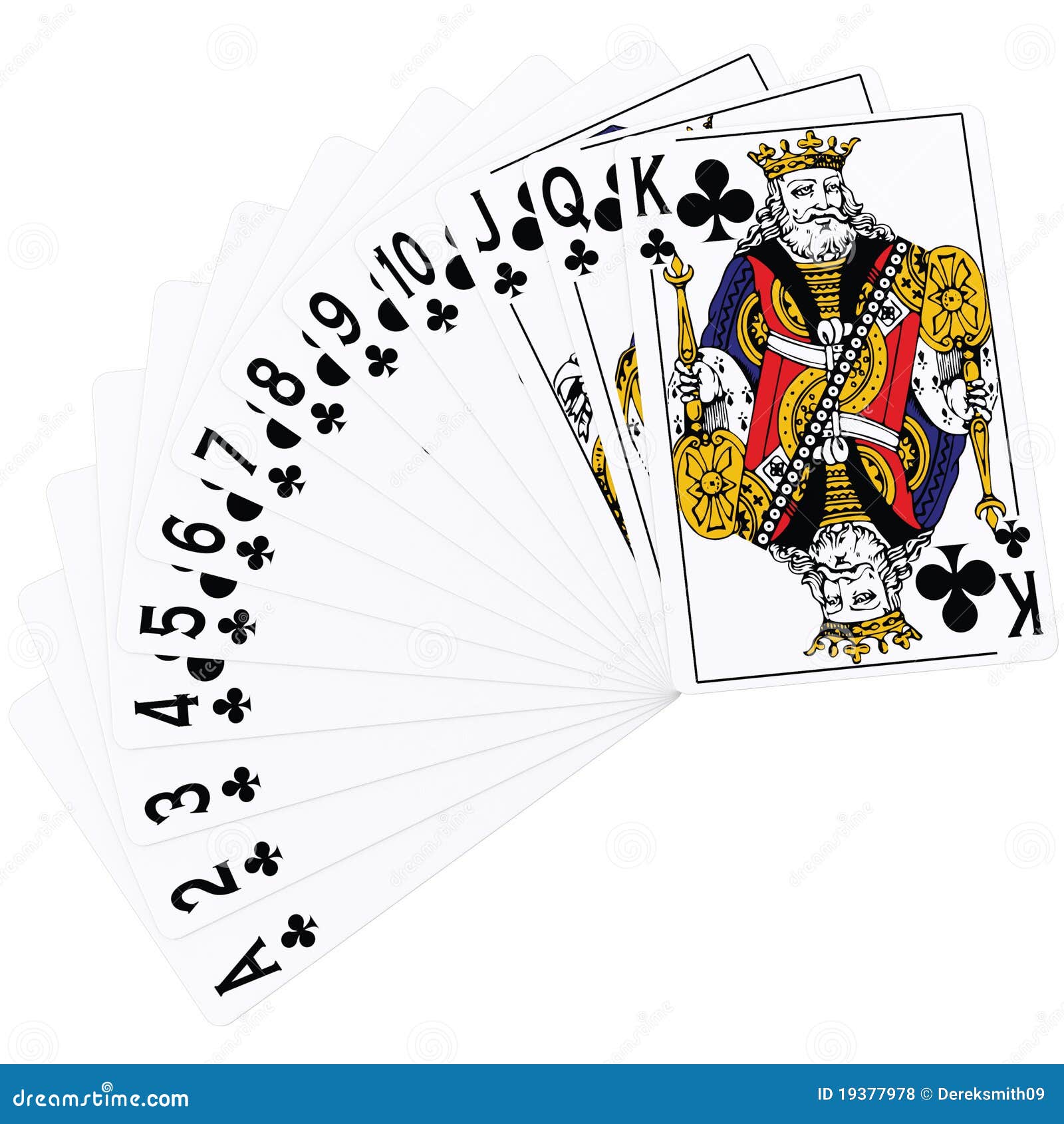 3d Rendering of Playing Cards - Club Suite Stock Illustration ...
