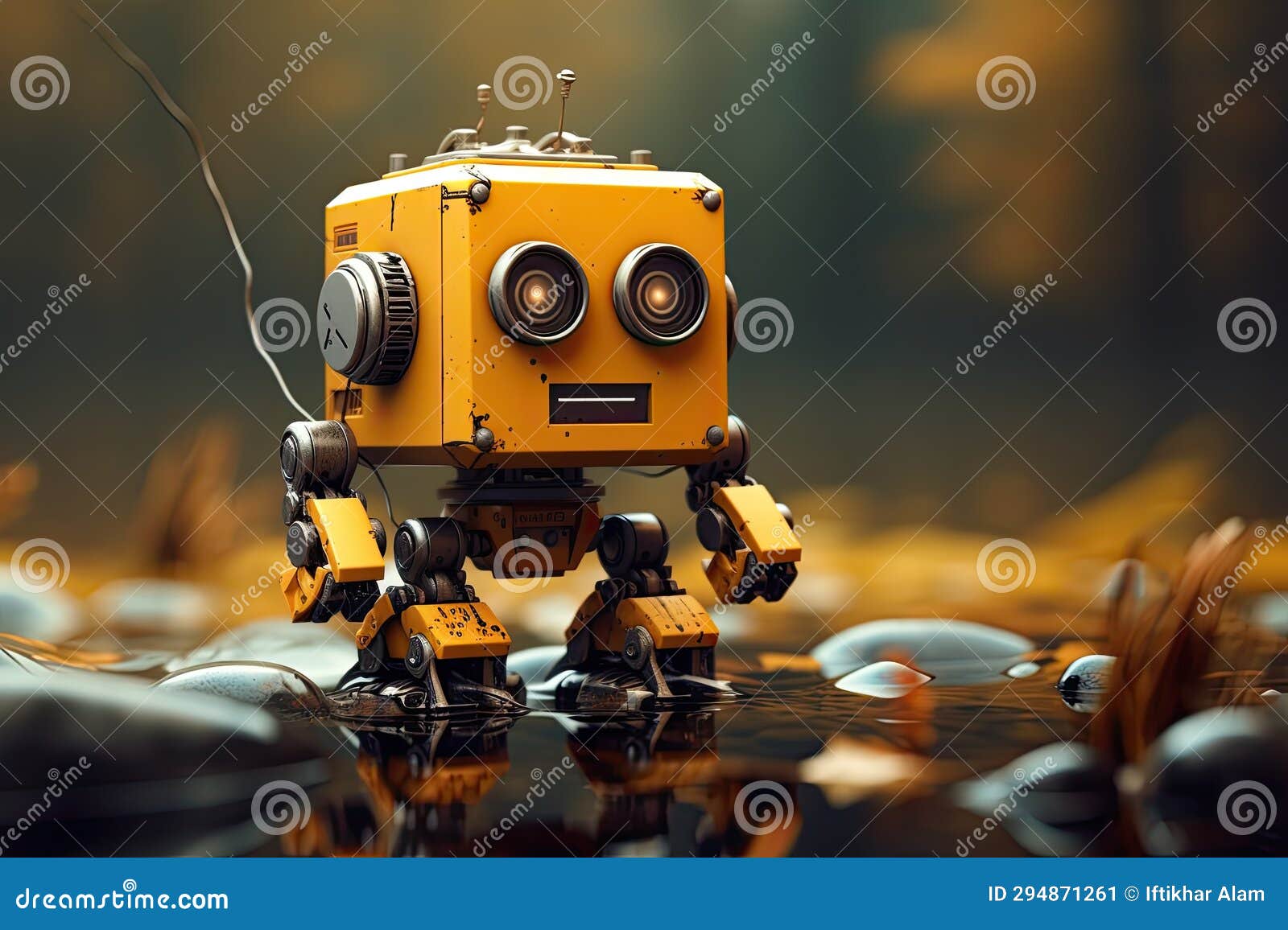 3d Rendering of Robot Toy in the Forest. 3d Illustration, Nano Bot, AI ...