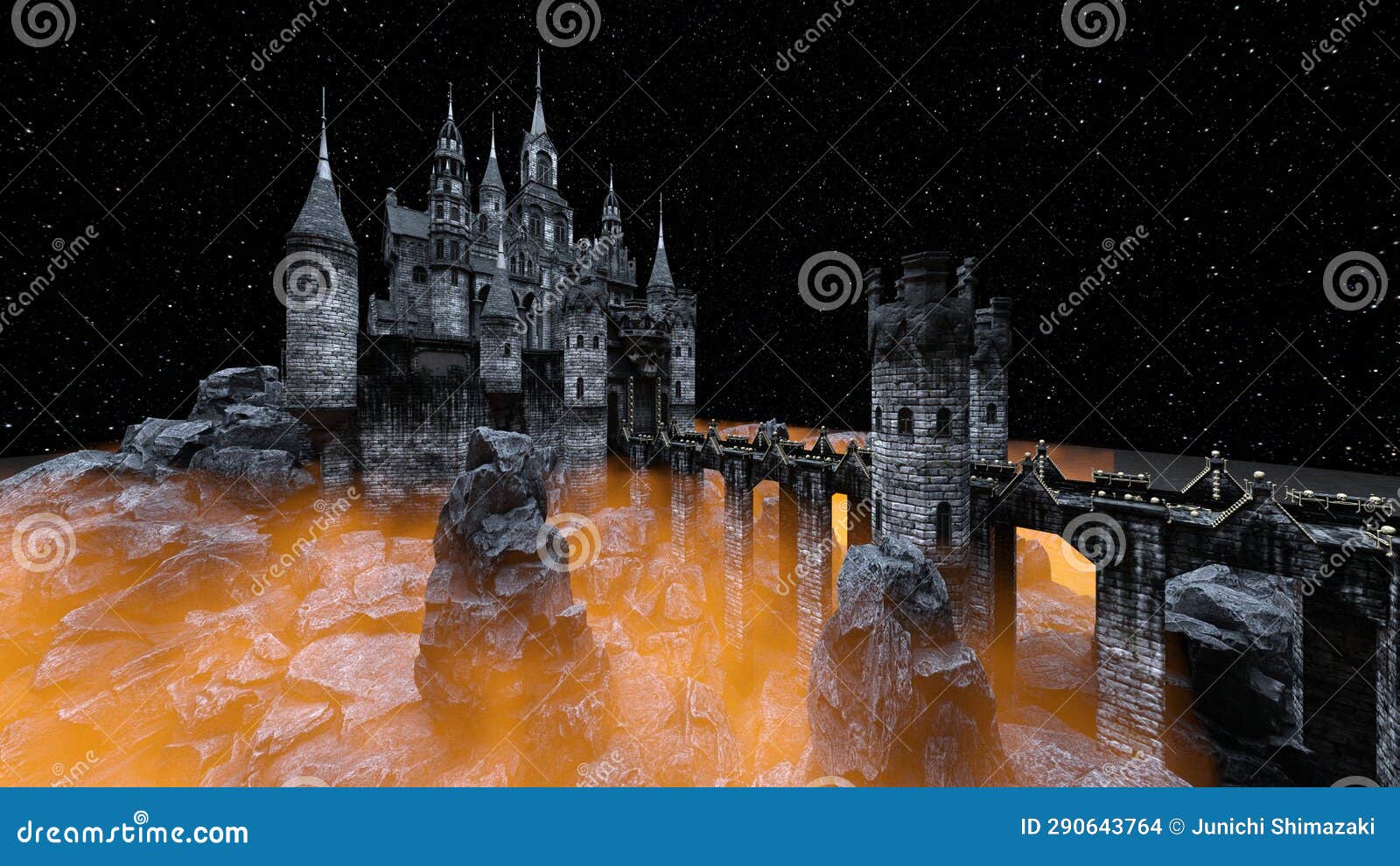 3D Rendering of the Skeleton Castle Stock Illustration - Illustration ...