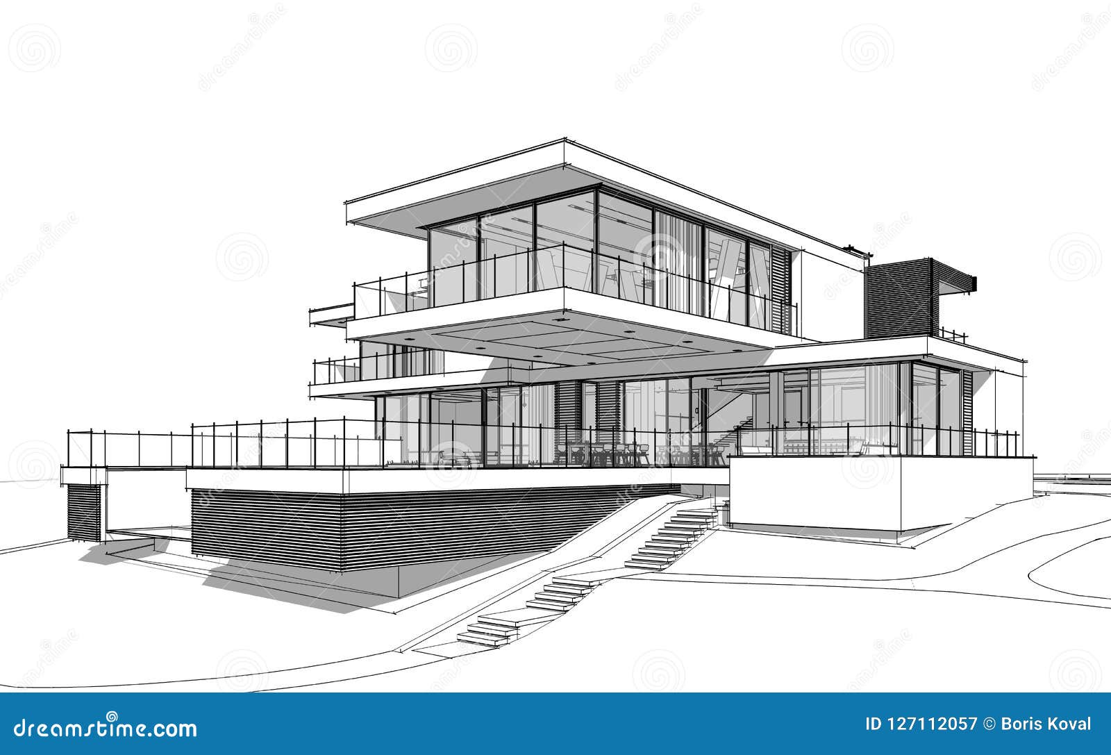 Modern House Drawing