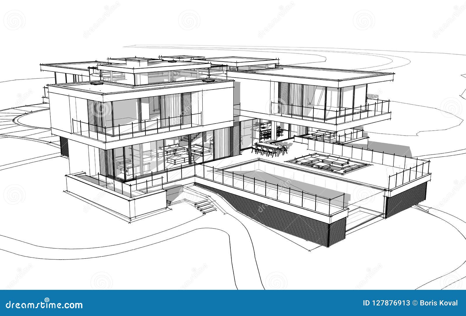 Modern House Drawing
