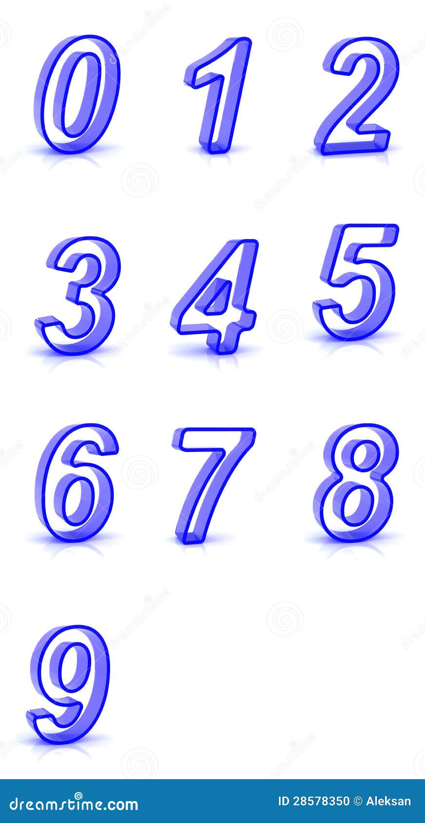 3D Rendering of Transparent Numbers. Stock Illustration - Illustration ...