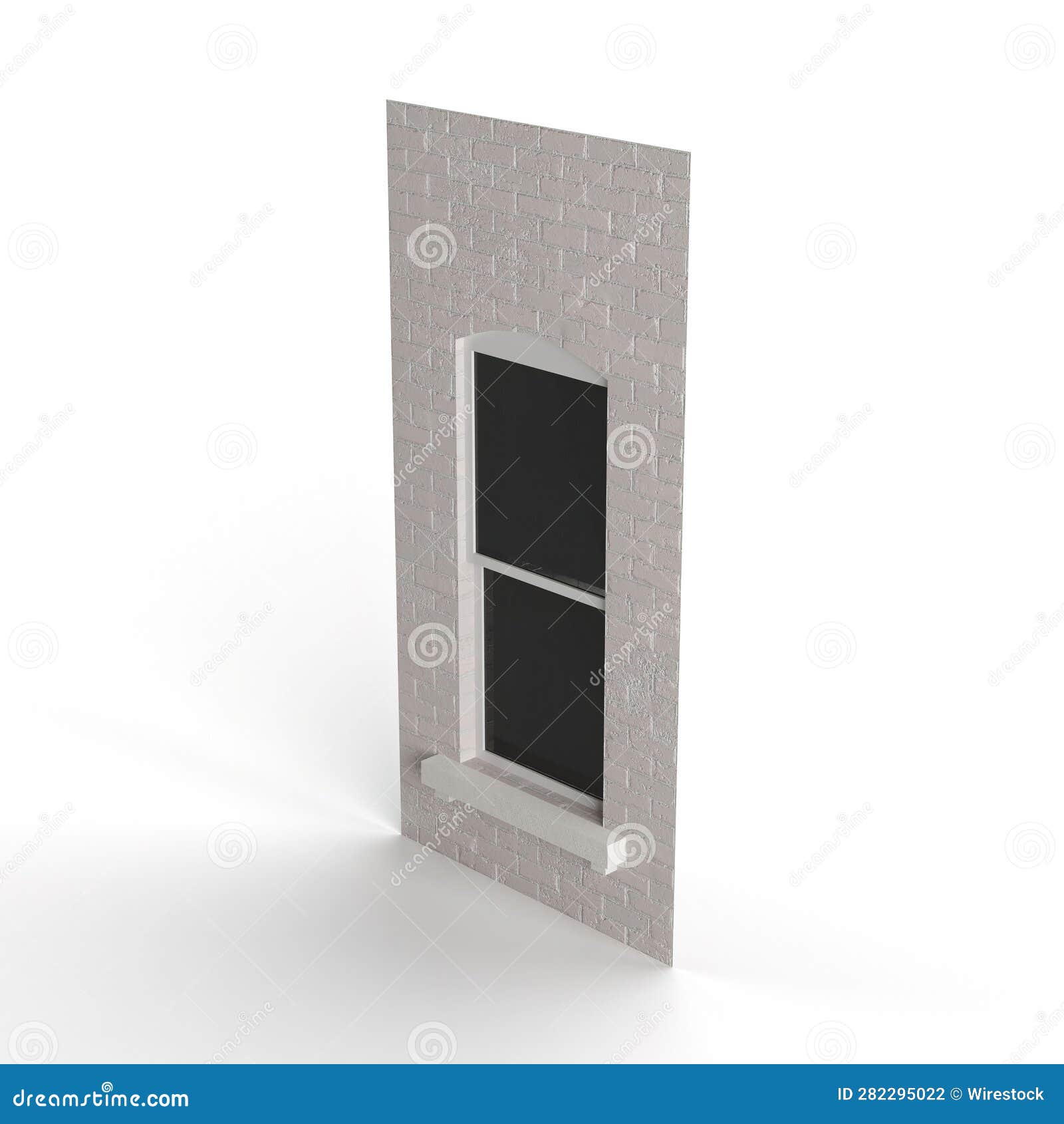 3D Rendering of a Window Frame on a White Wall Against a White ...