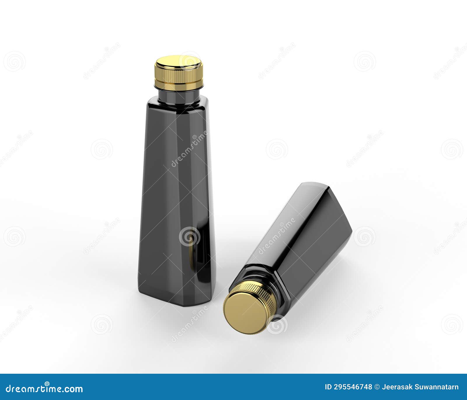 3D Renderings of Triangular Beverage Bottles in Various Colors Stock ...