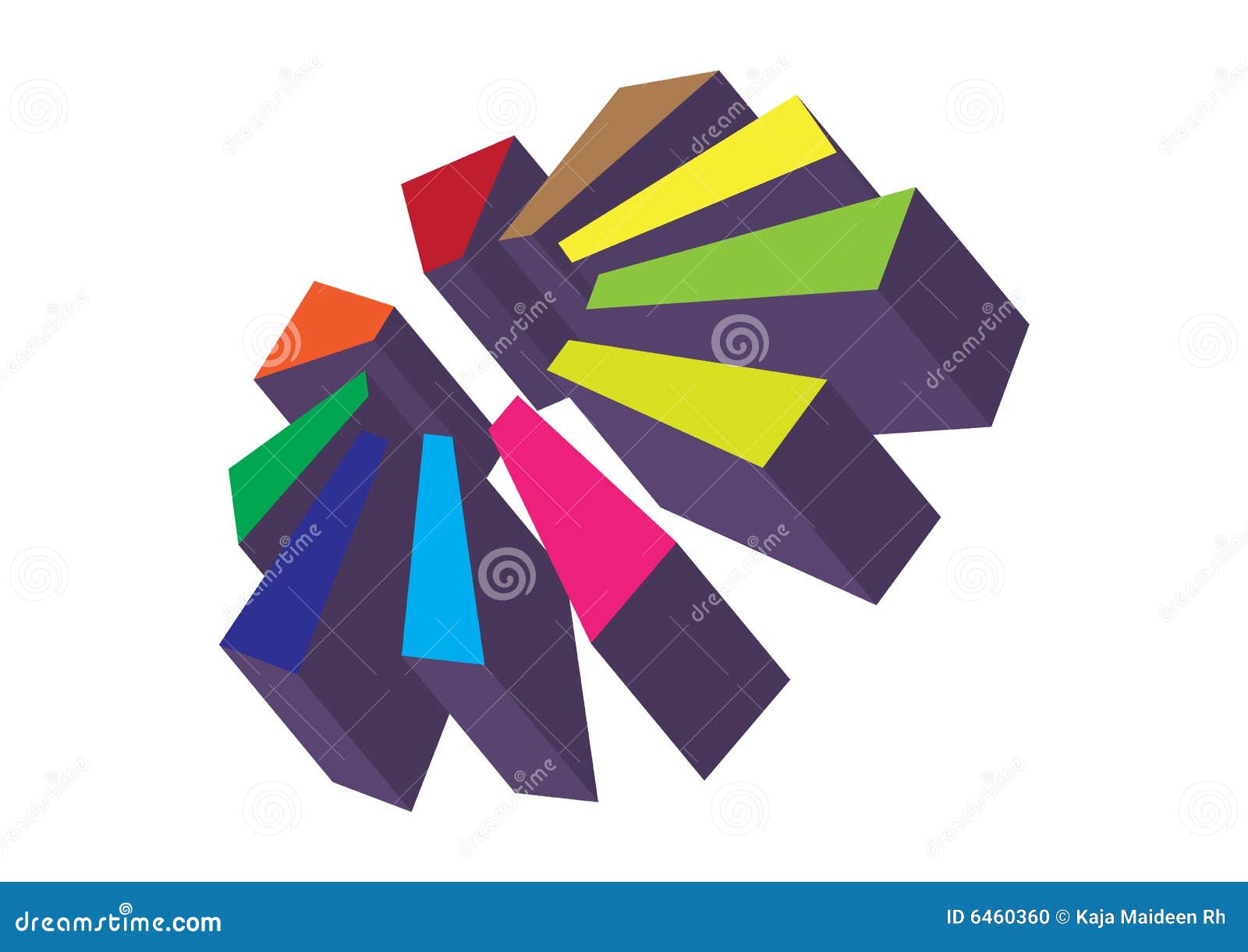 3d retro shape stock illustration. Illustration of abstract - 6460360