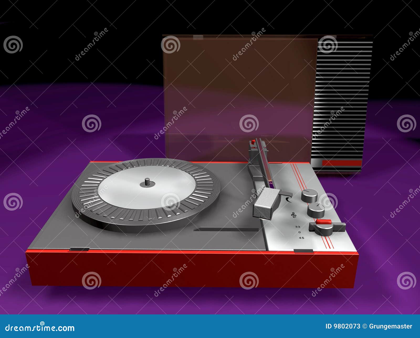 3D retro turntable stock illustration. Illustration of turntable - 9802073