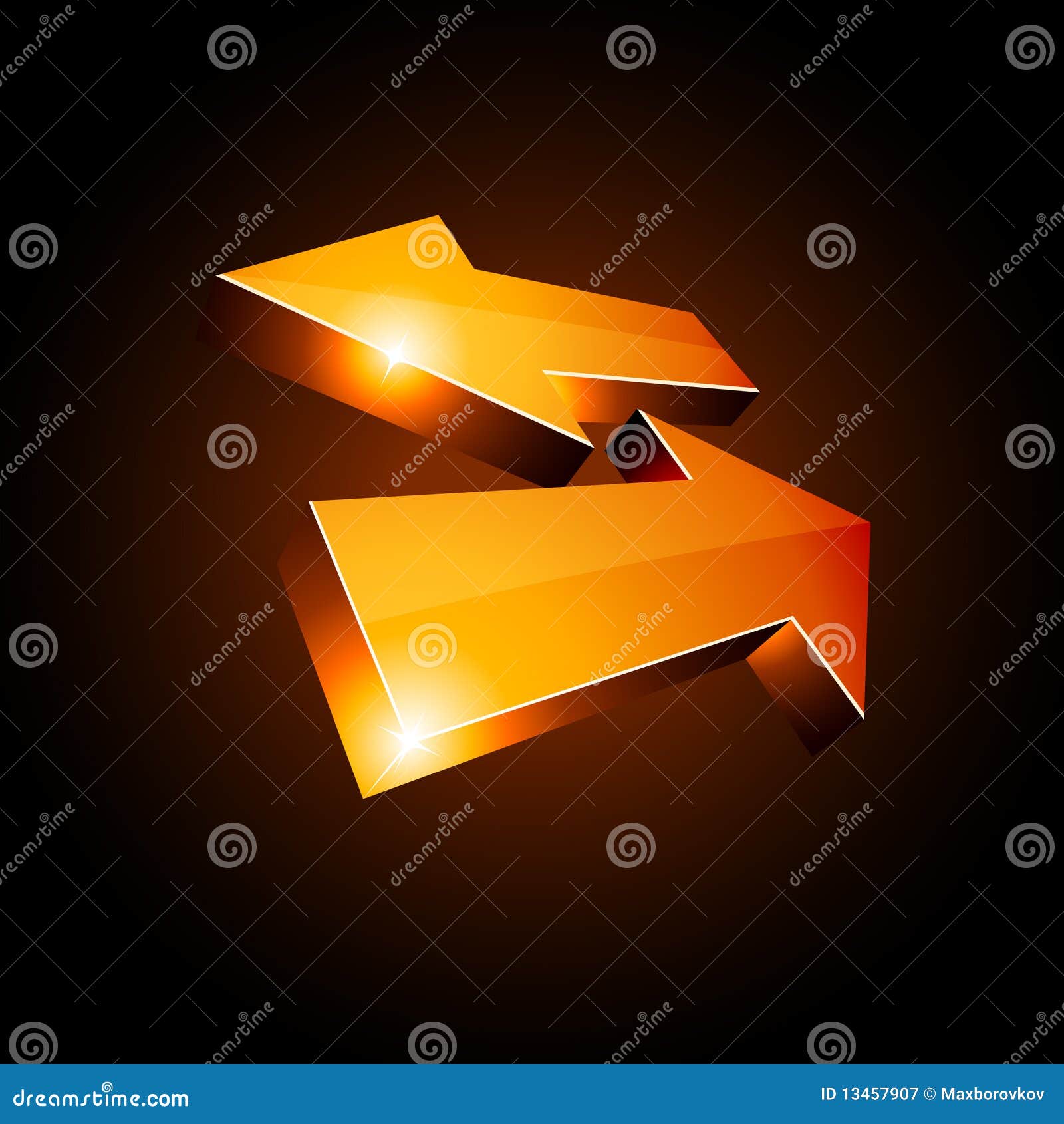 3d return arrows. stock vector. Illustration of dimensional - 13457907