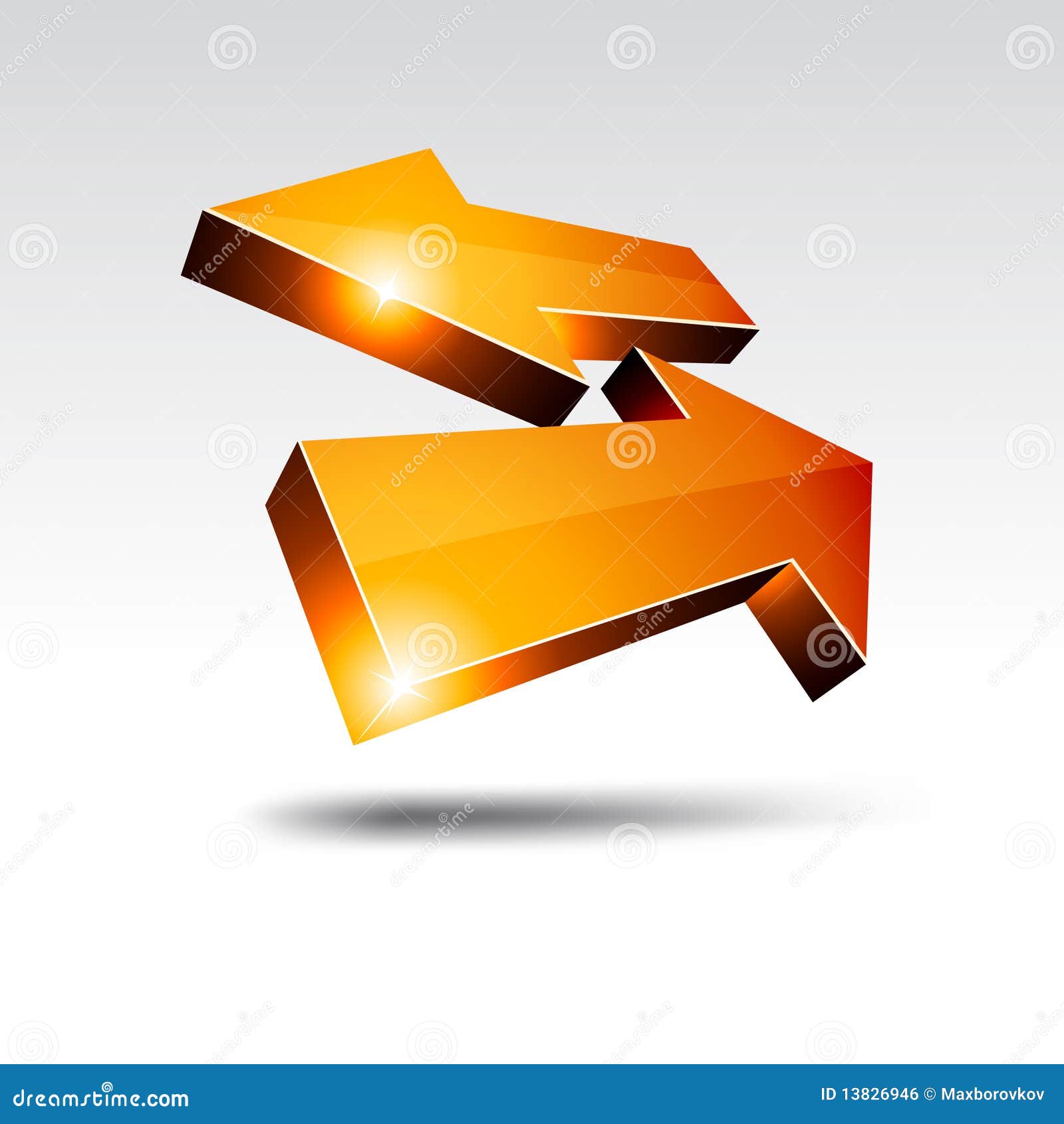 3d return arrows. stock vector. Illustration of recurrence - 13826946