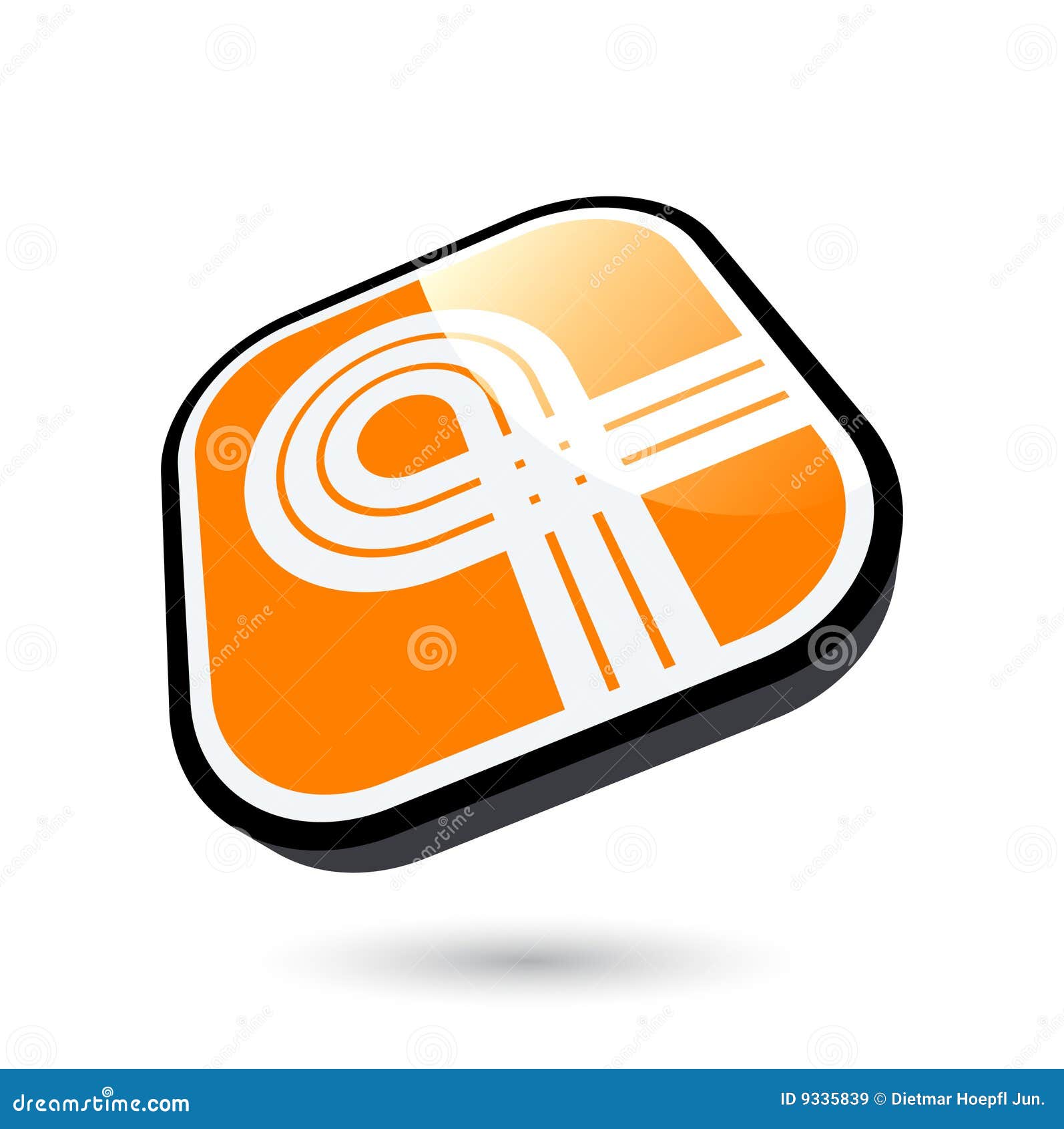 3D Ribbon Button Icon stock vector. Illustration of design - 9335839