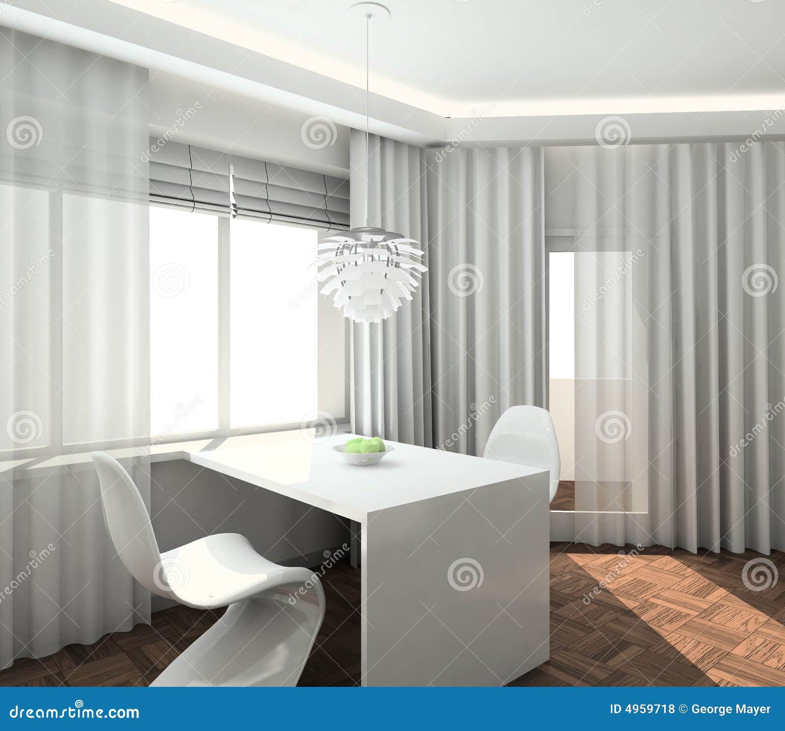 3D Rinden El Interior Moderno De La Cocina Stock de ilustración ...