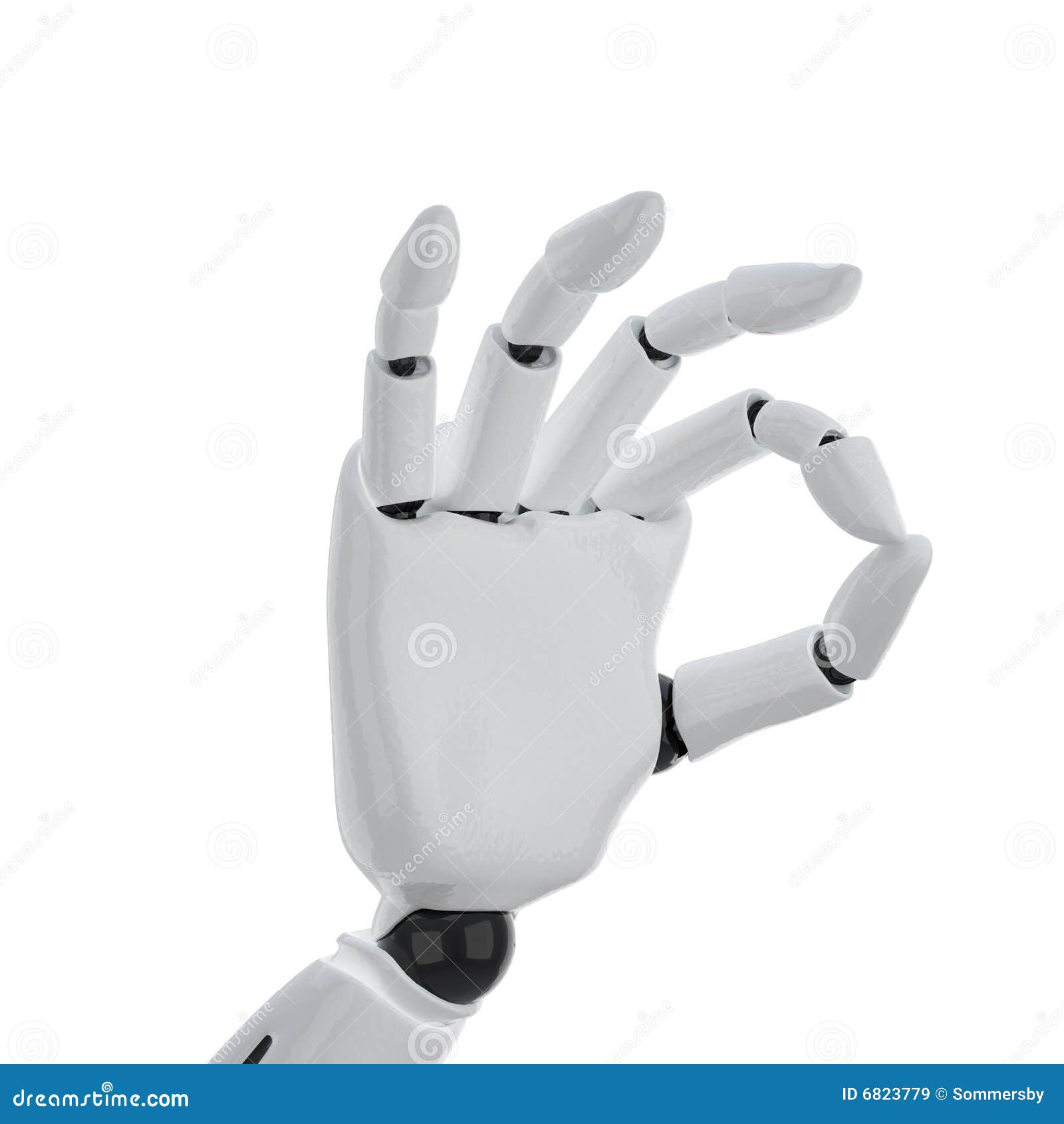 Robotic Hand Touching Digital Interface. Virtual Reality. Touch The ...