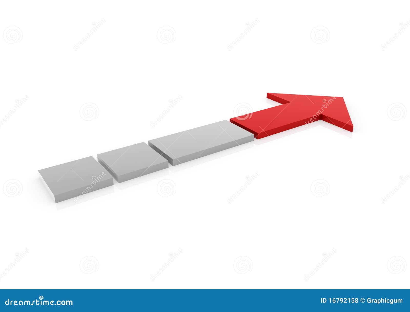 3d rode grijze hoge pijl stock illustratie. Illustration of leiding ...