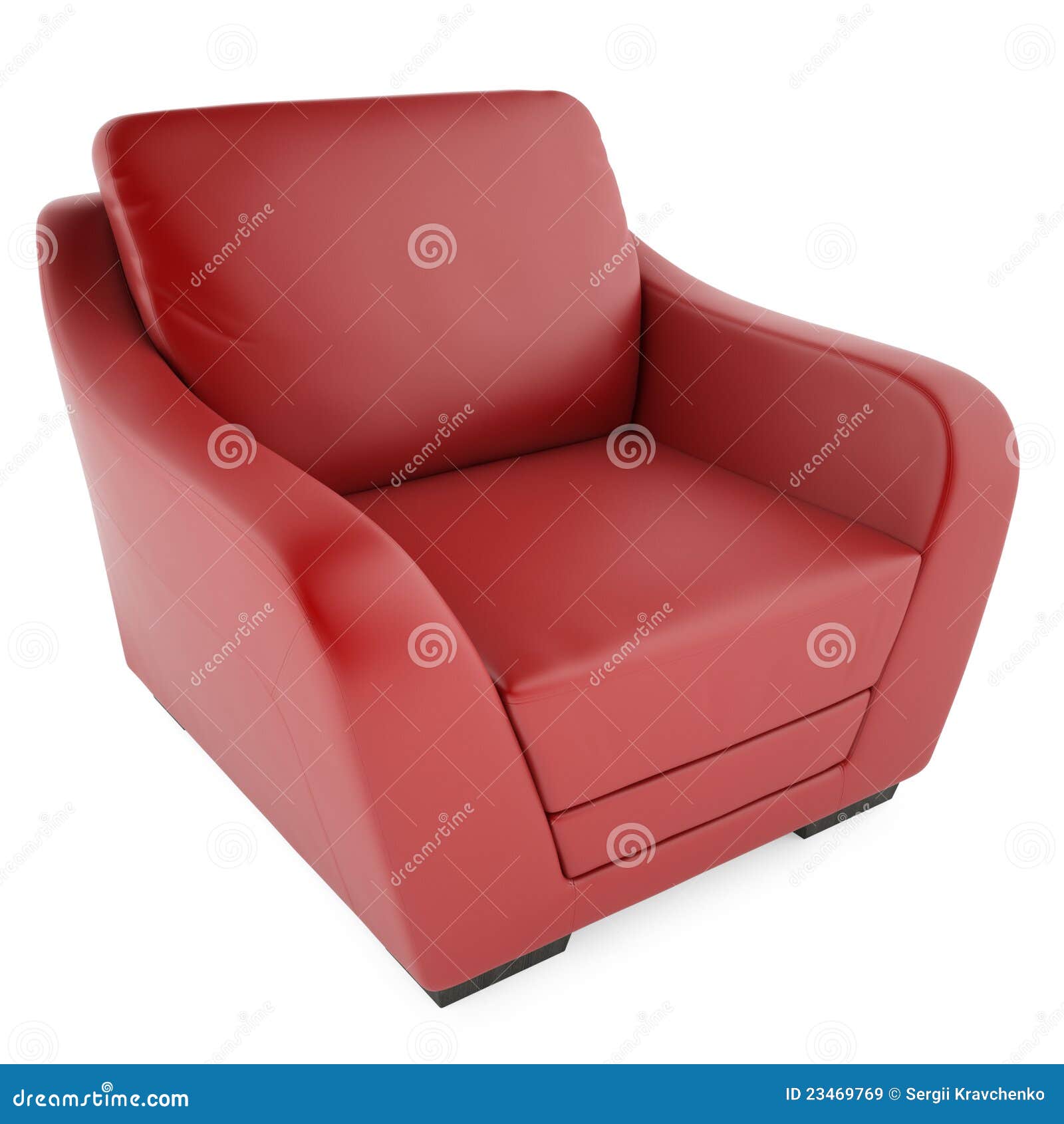 3D Rode Stoel Op Een Witte Achtergrond Stock Afbeelding - Image of ...