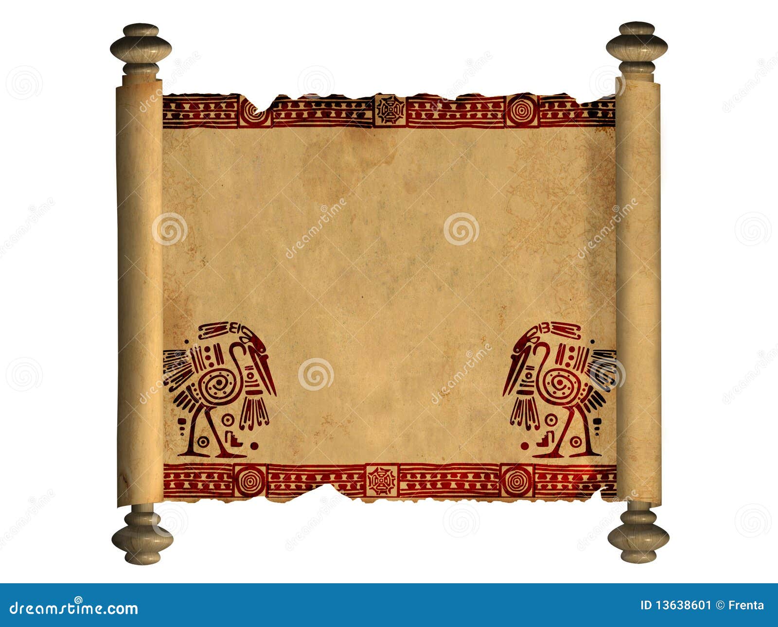 3d rol van oud perkament stock illustratie. Illustration of maya - 13638601