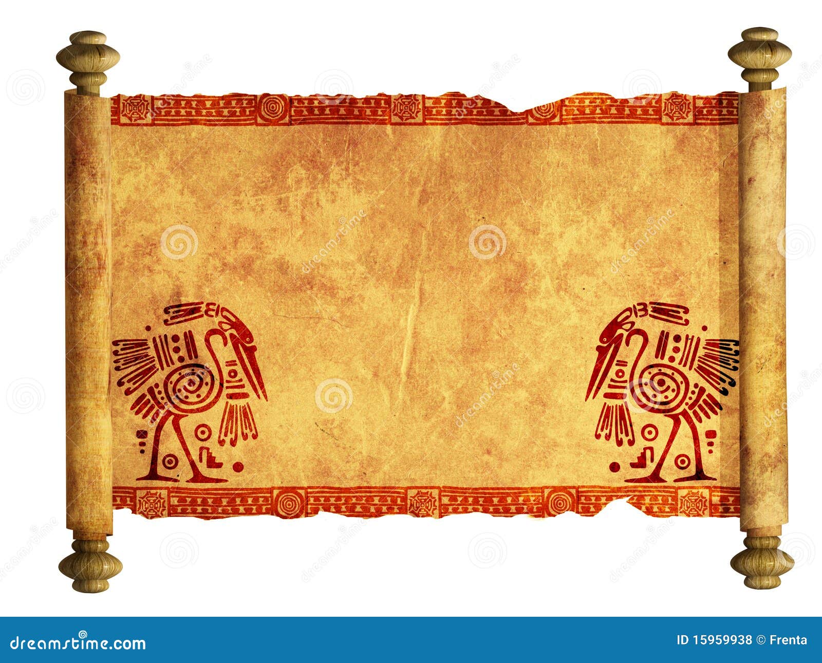 3d rol van oud perkament stock illustratie. Illustration of mexicaans ...