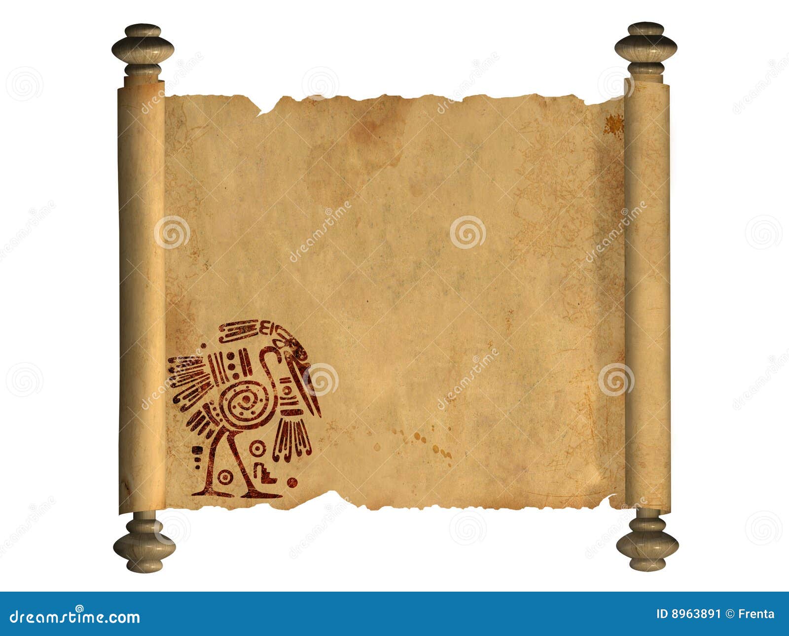 3d rol van oud perkament stock illustratie. Illustration of geometrisch ...