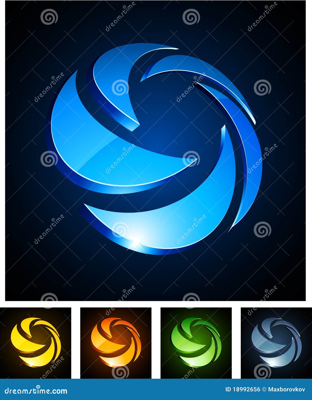3d rotate emblems. stock vector. Illustration of business - 18992656