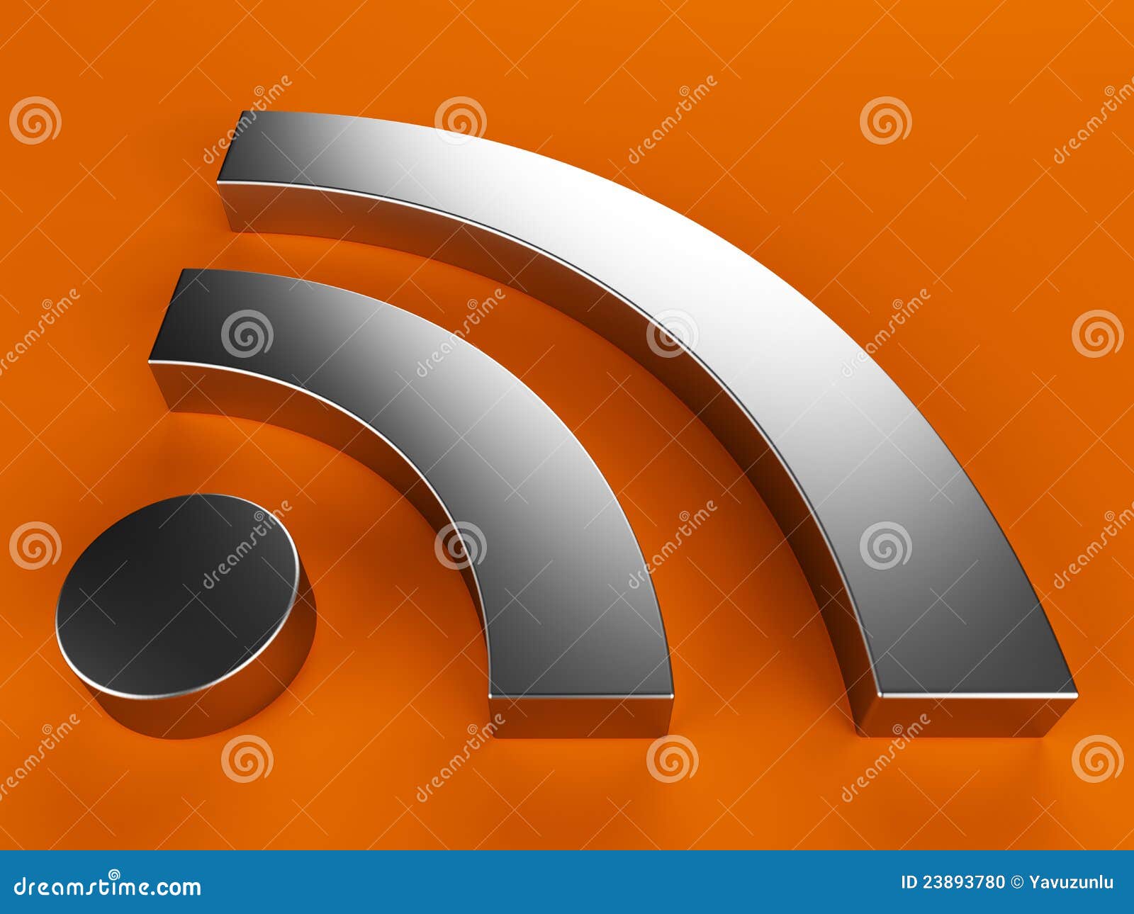 3D RSS symbol stock illustration. Illustration of feed - 23893780