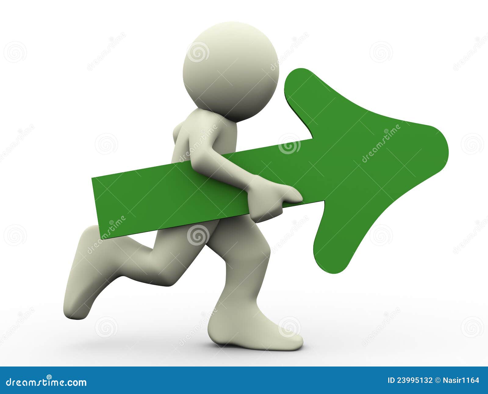 3d running man with arrow stock illustration. Illustration of future ...