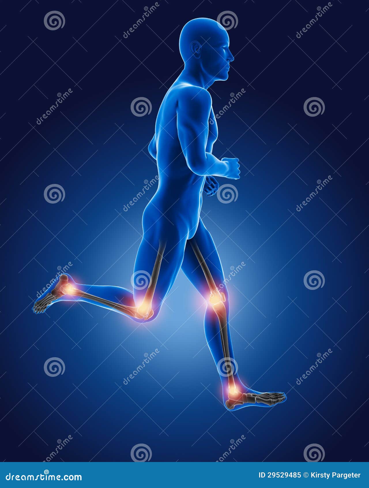 3D running medical man stock illustration. Illustration of internal ...
