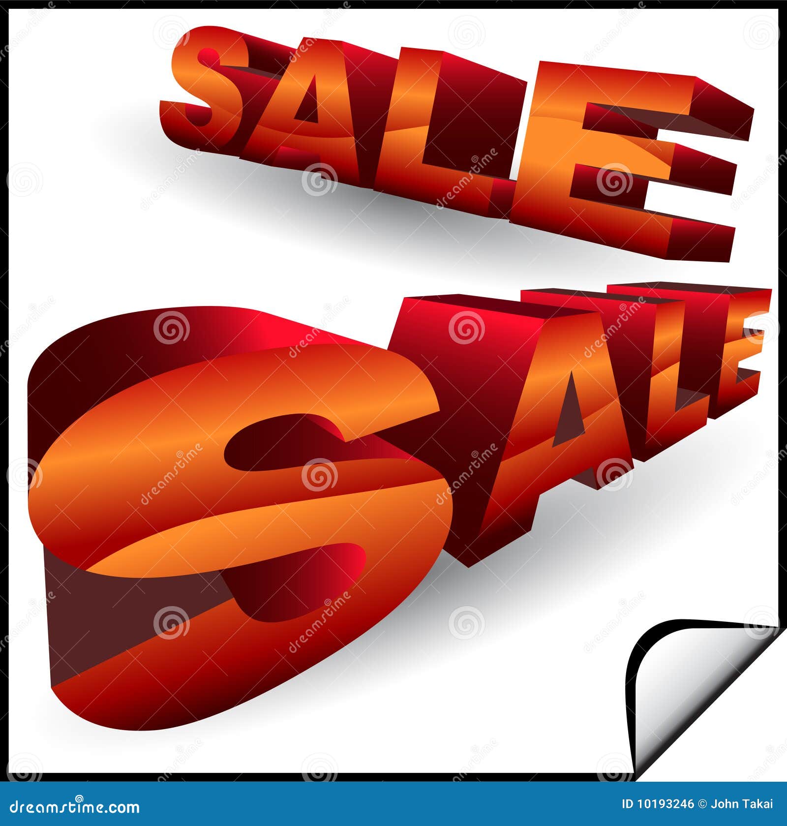 3D Sale Signs stock vector. Illustration of summer, promotional - 10193246
