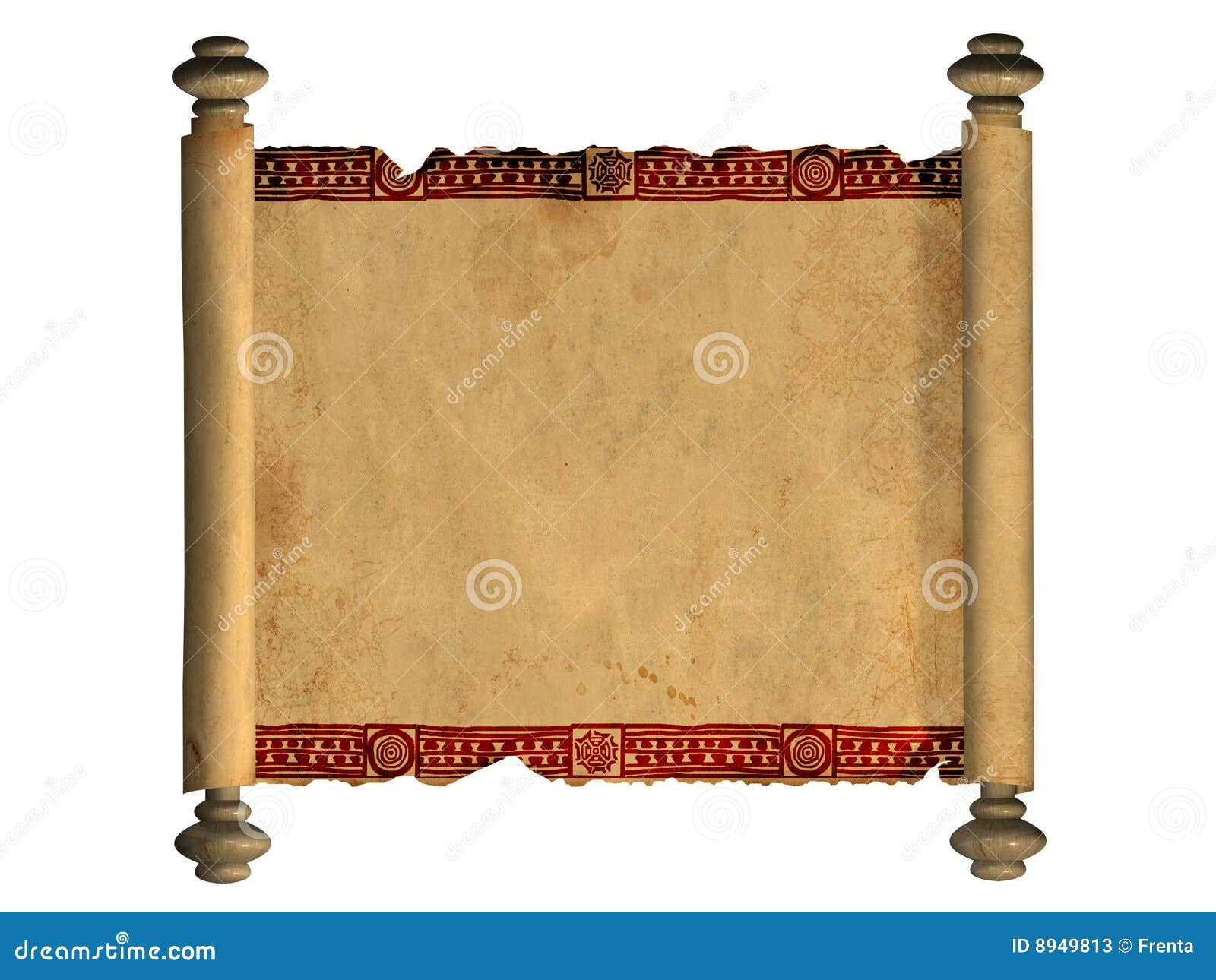 3d scroll of old parchment stock illustration. Illustration of ...