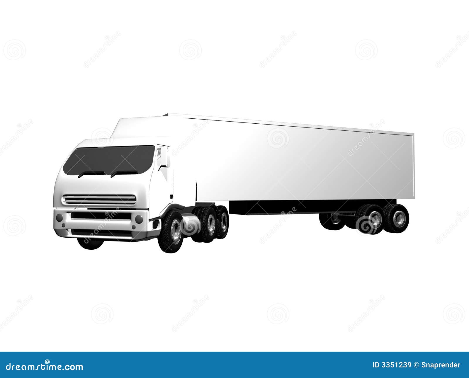 3D Semi Truck side view stock illustration. Illustration of transport ...