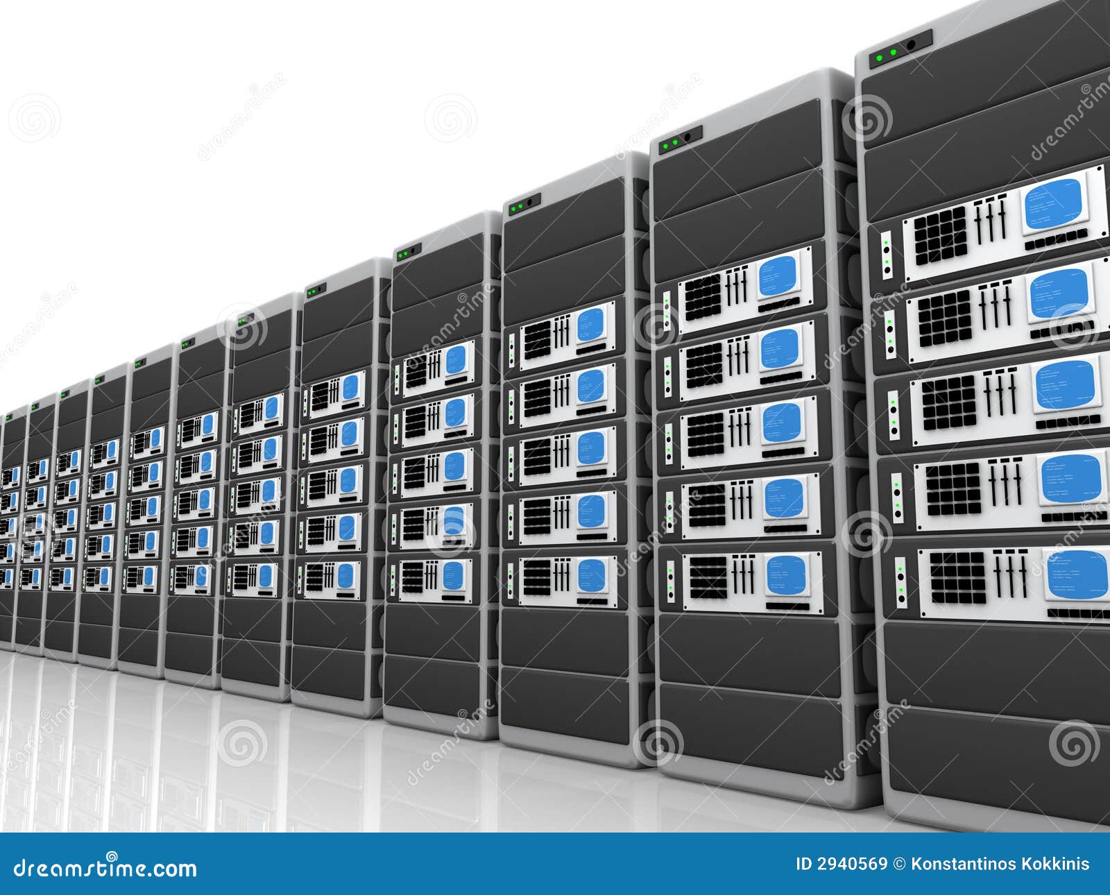 3d server stock illustration. Illustration of render, processors - 2940569