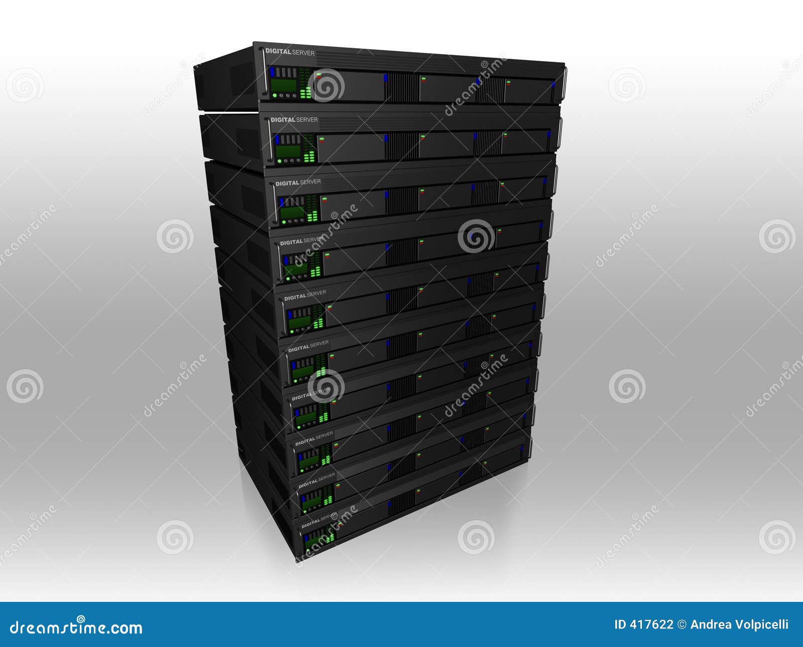 3d Server stock illustration. Illustration of memory, digital - 417622