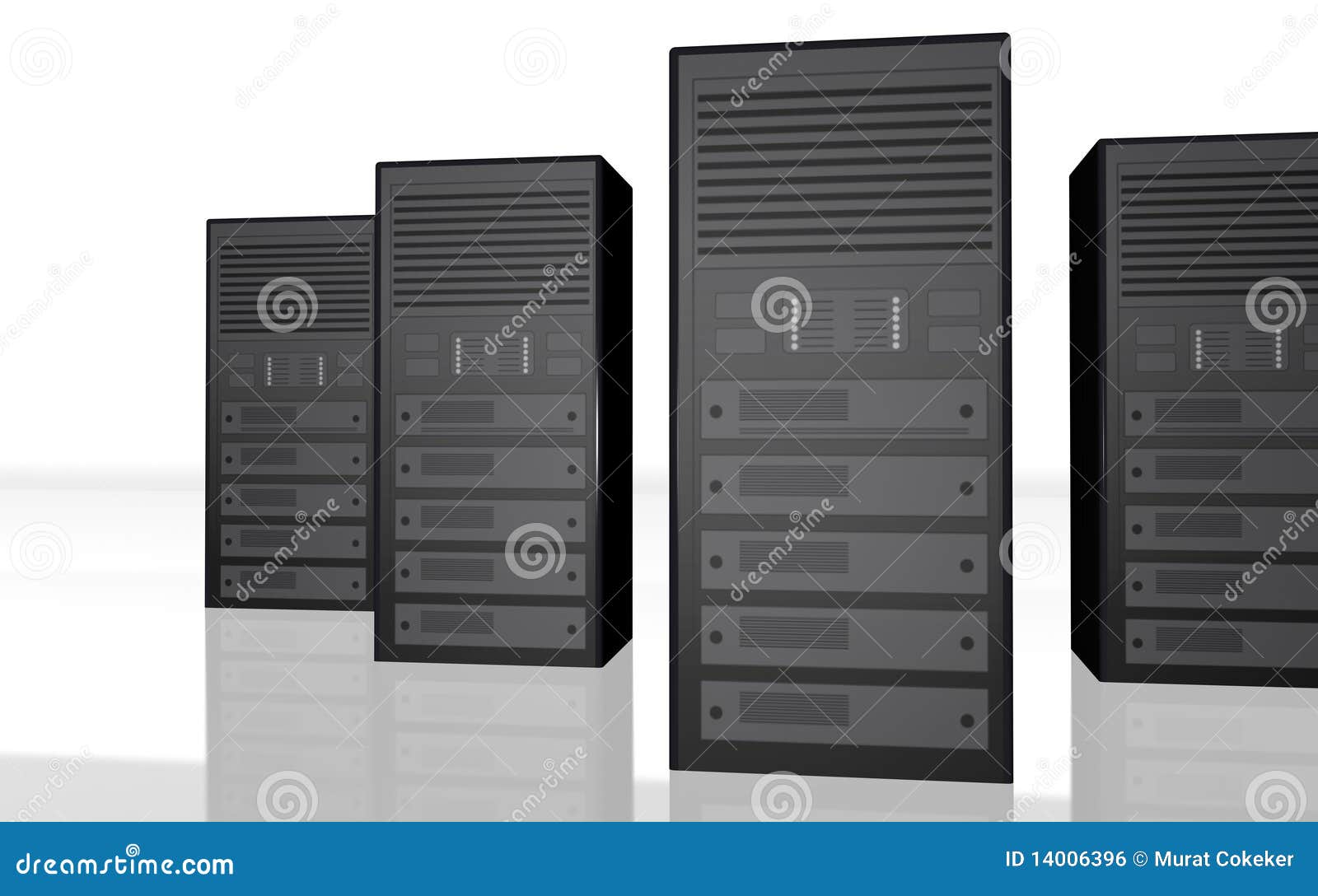 3D Server Farm Computer Illustration Stock Illustration - Illustration ...