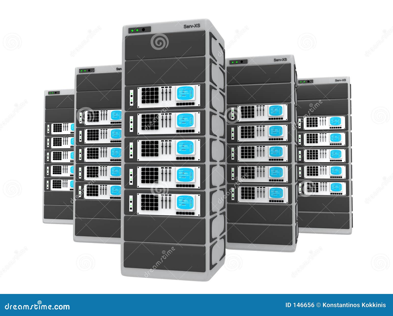 3d servers stock illustration. Illustration of farm, computer - 146656