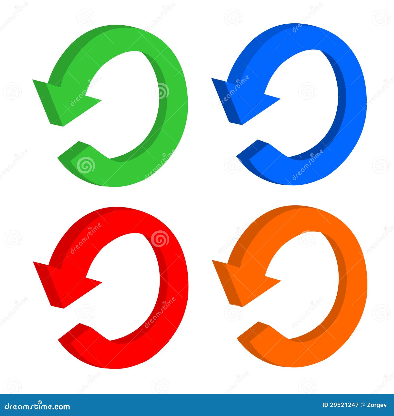 3d Set Arrow Circular or Recycling Stock Vector - Illustration of ...