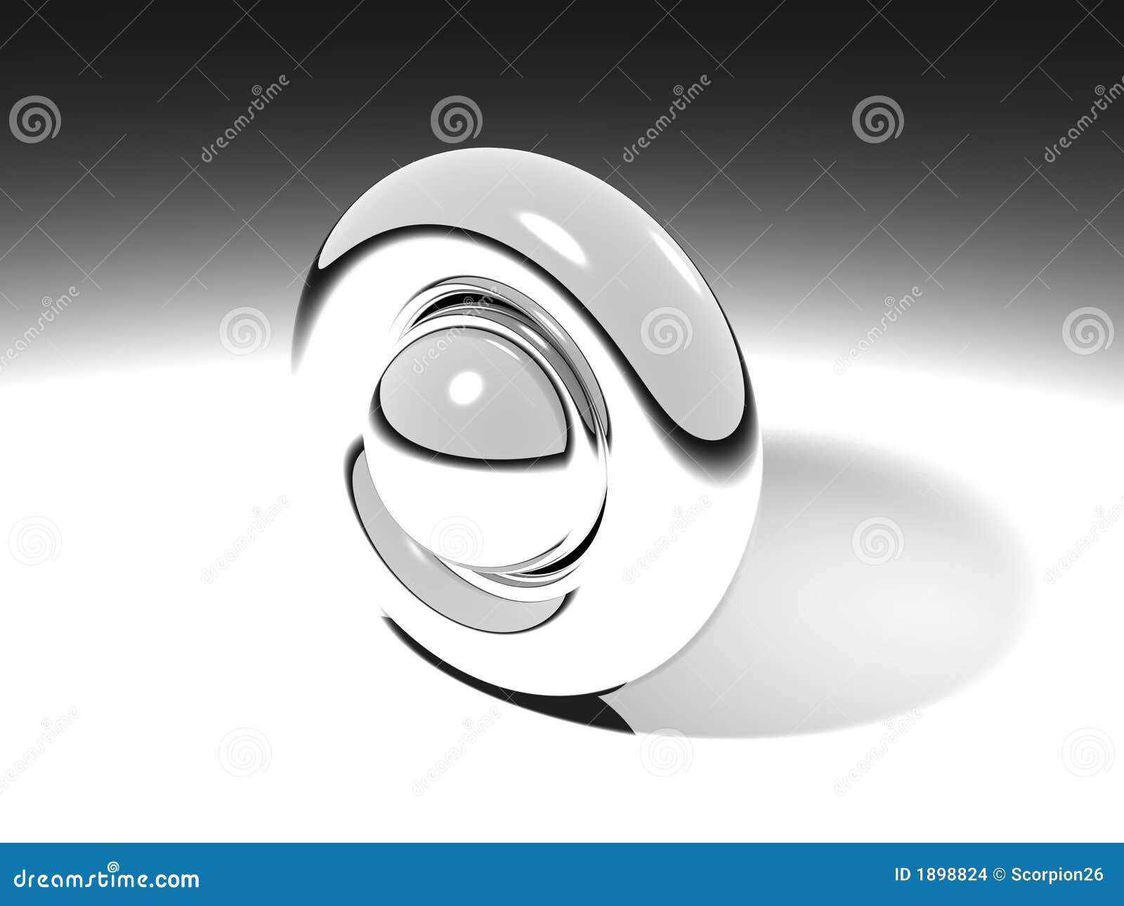 3D Shape with Silver Metallic Color Stock Illustration - Illustration ...