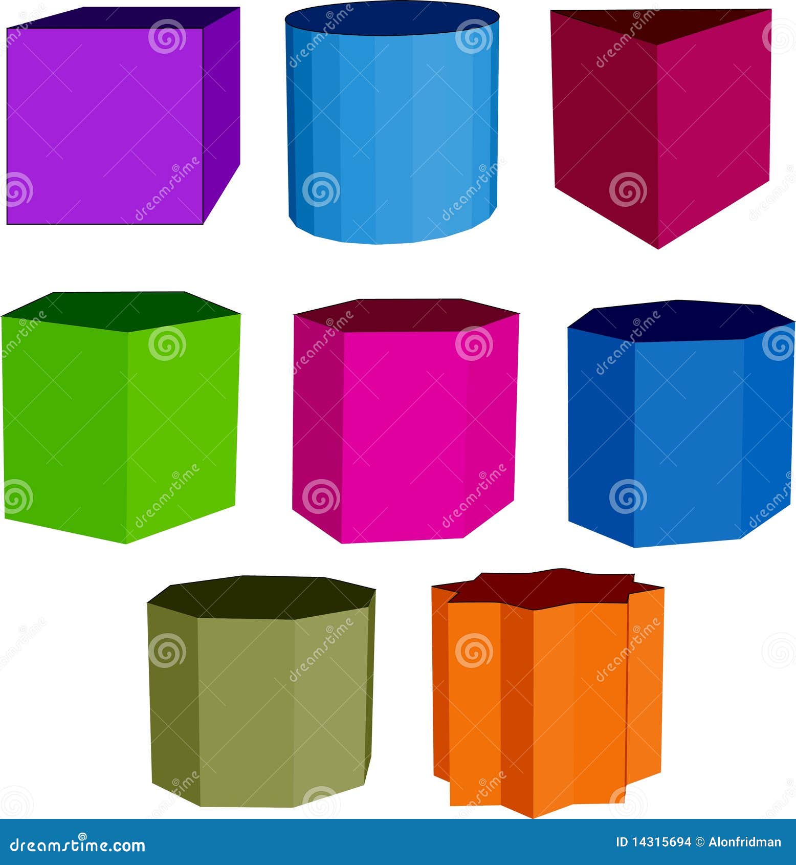 3d Shapes stock illustration. Illustration of shapes - 14315694