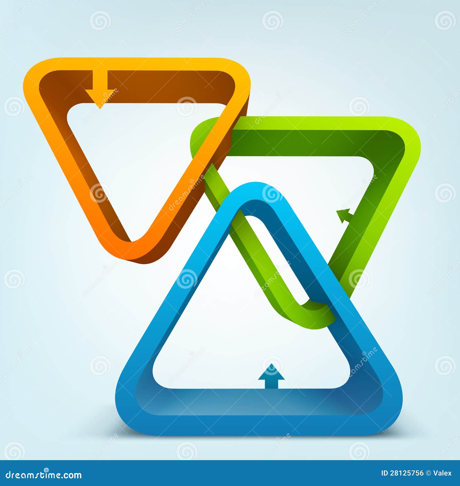 3d shapes with arrows stock vector. Illustration of marketing - 28125756