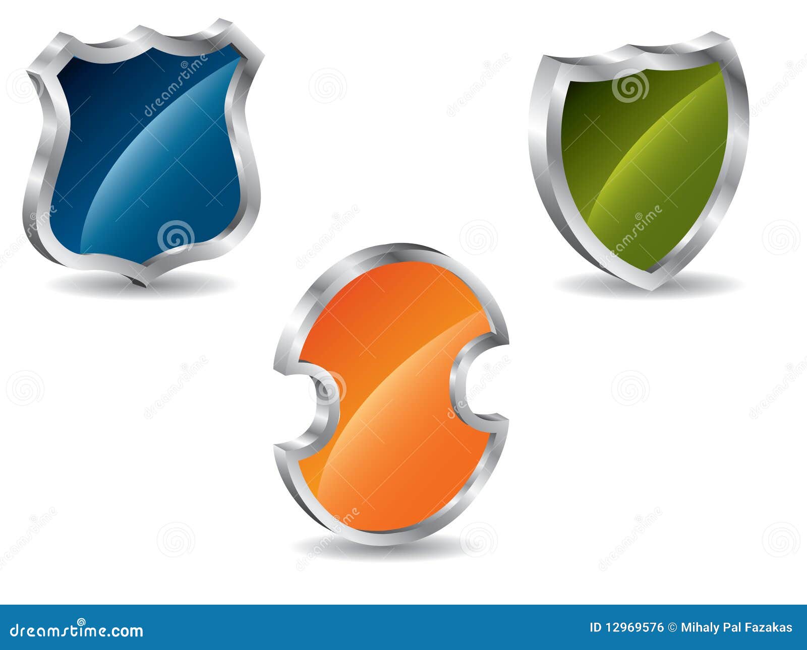 3d shields stock vector. Illustration of style, frame - 12969576