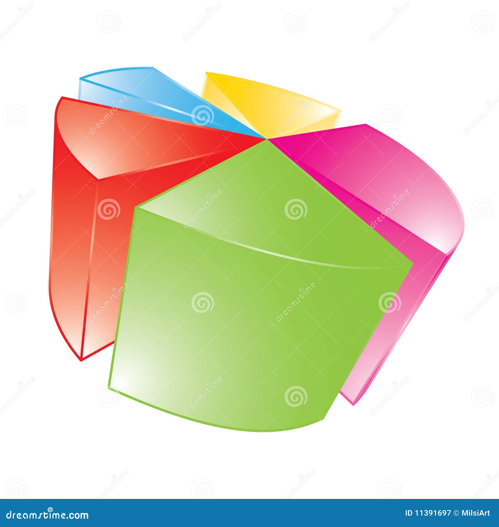 3d shiny pie chart stock vector. Illustration of improvement - 11391697