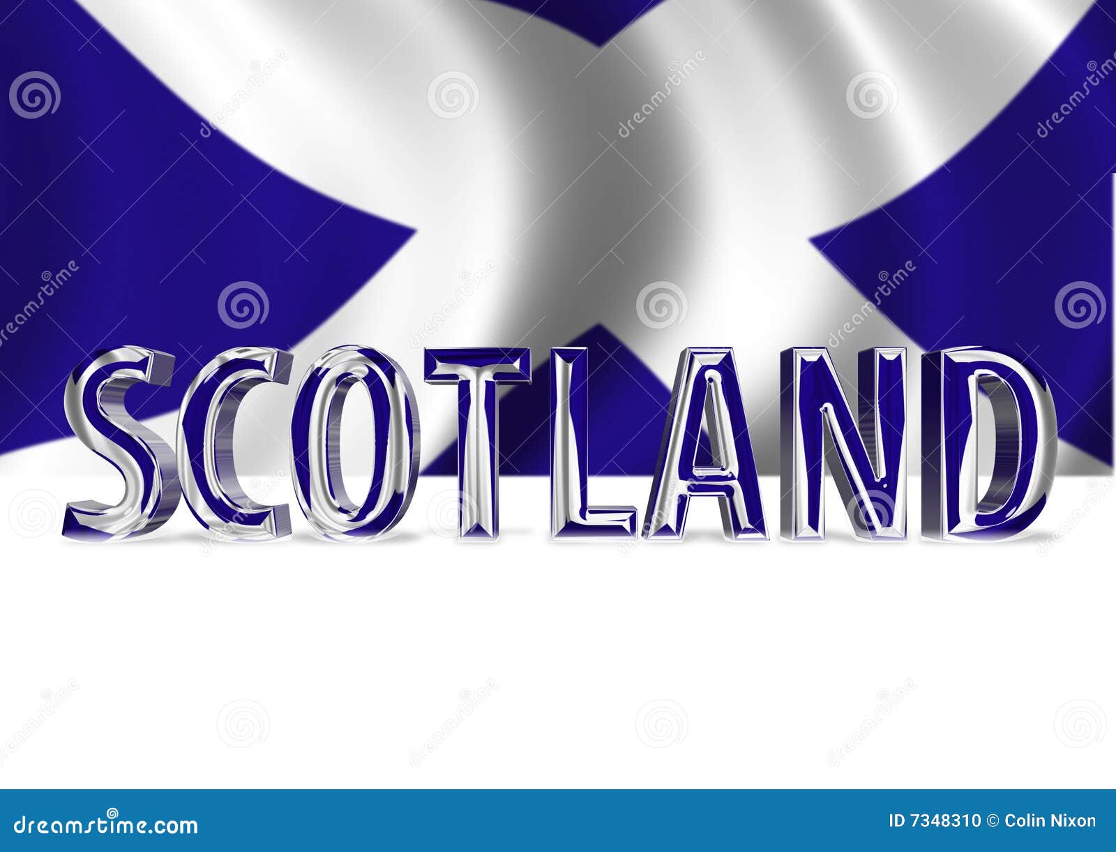 3D Shiny Scotland text stock illustration. Illustration of pride - 7348310