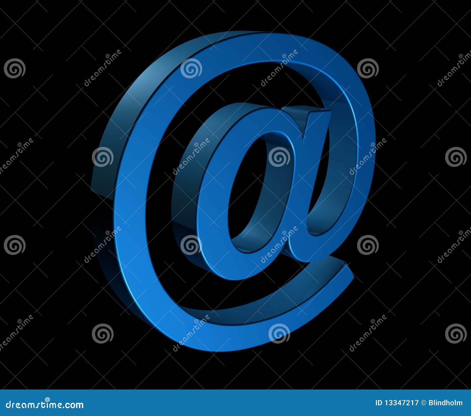 3D at sign stock illustration. Illustration of reflection - 13347217