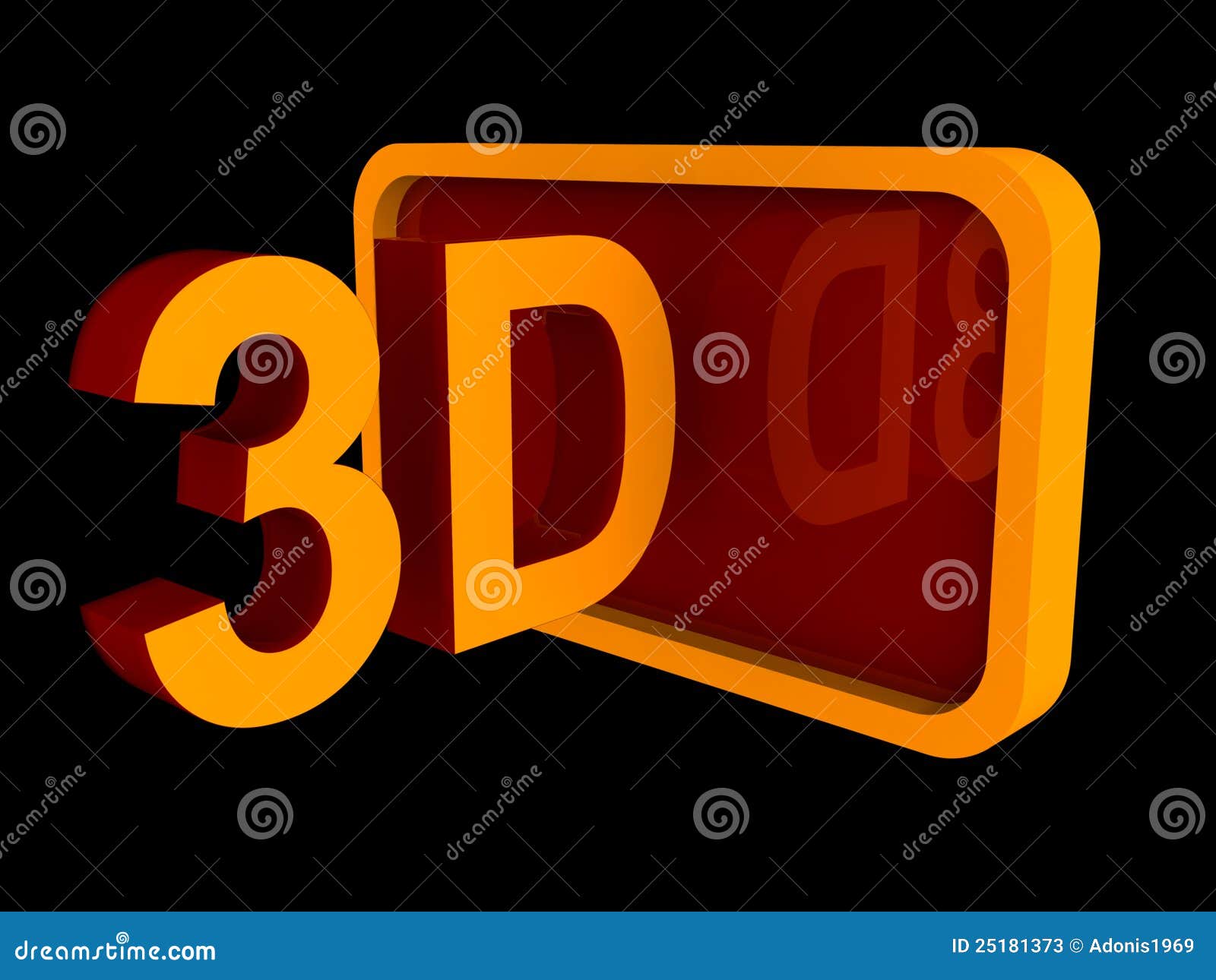 3d sign stock illustration. Illustration of three, design - 25181373
