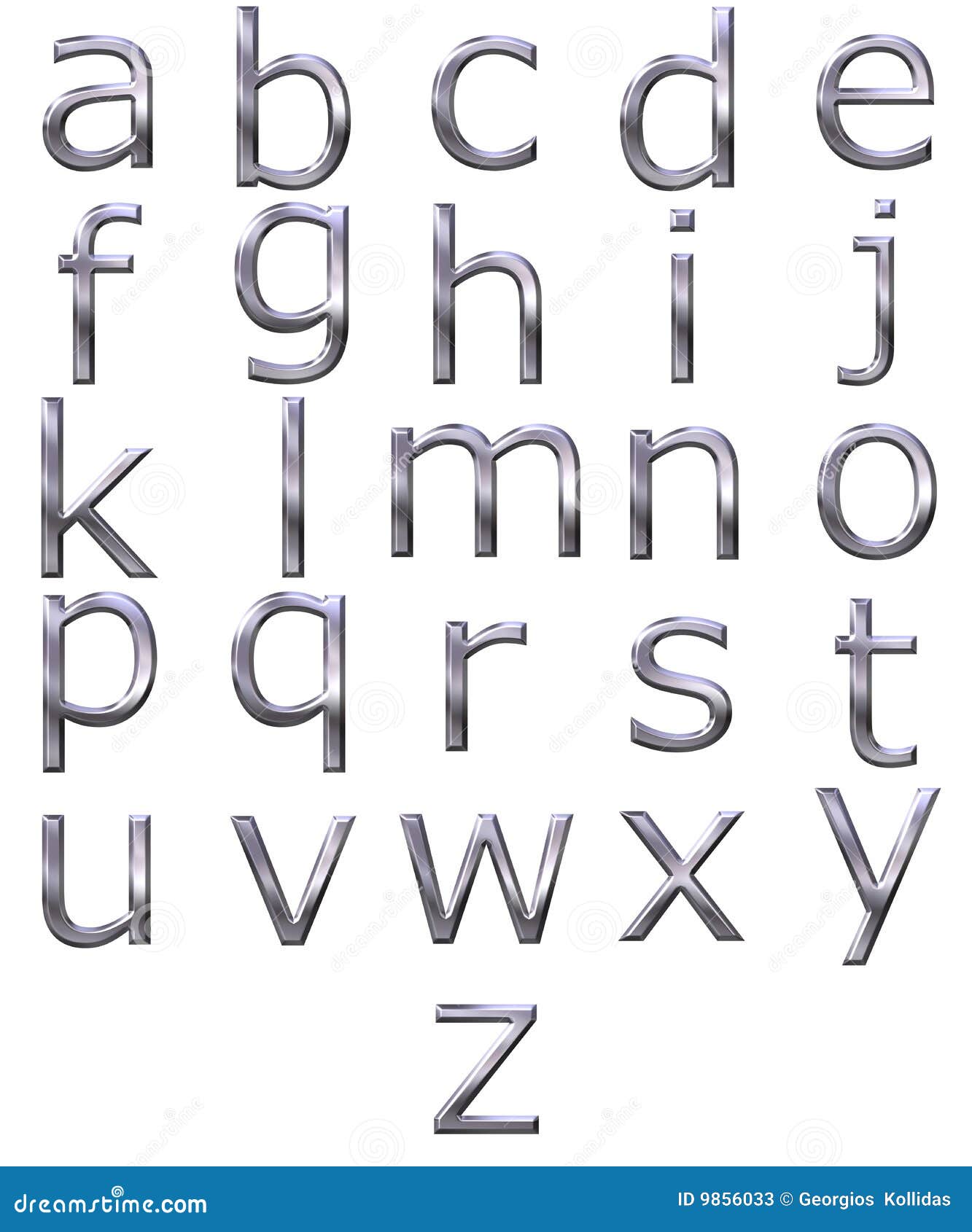 Silver Alphabet. 3d Text Templates Realistic Luxury Gradients Letters ...